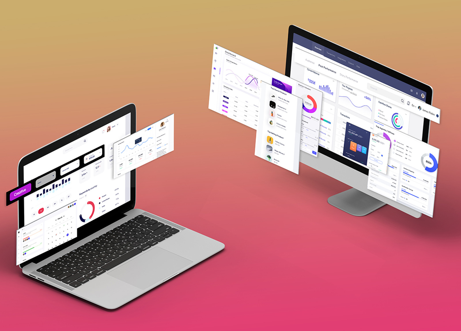 Isometric Website Screens 8.0 product mockup