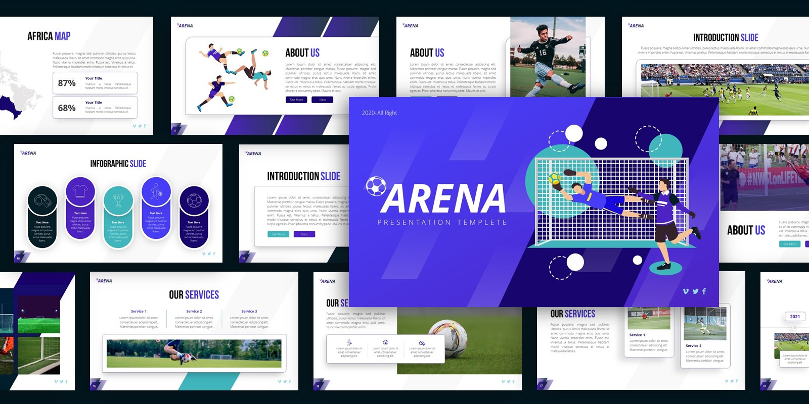 Arena Sport Presentation PowerPoint template