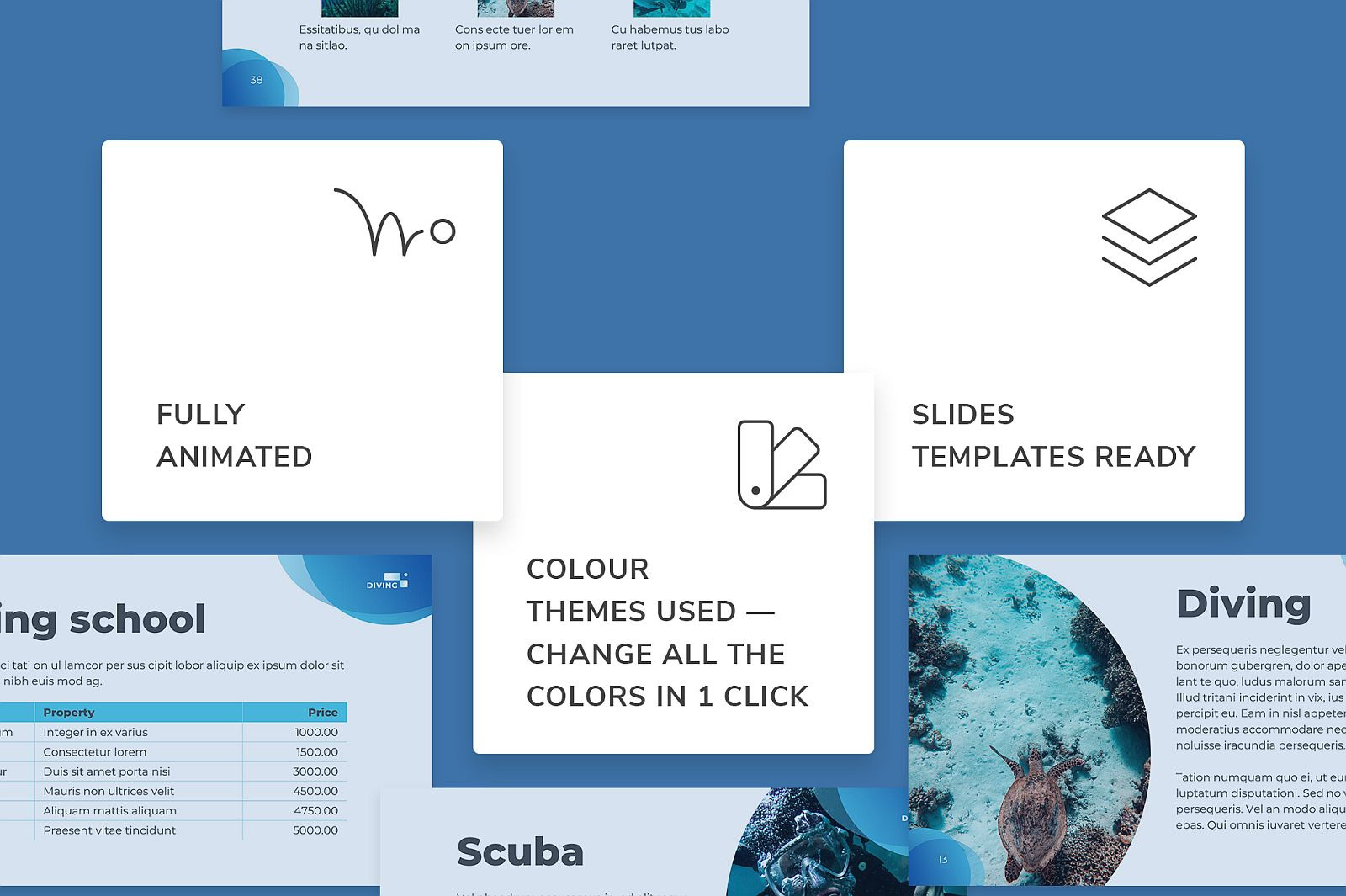Diving School Presentation PowerPoint template