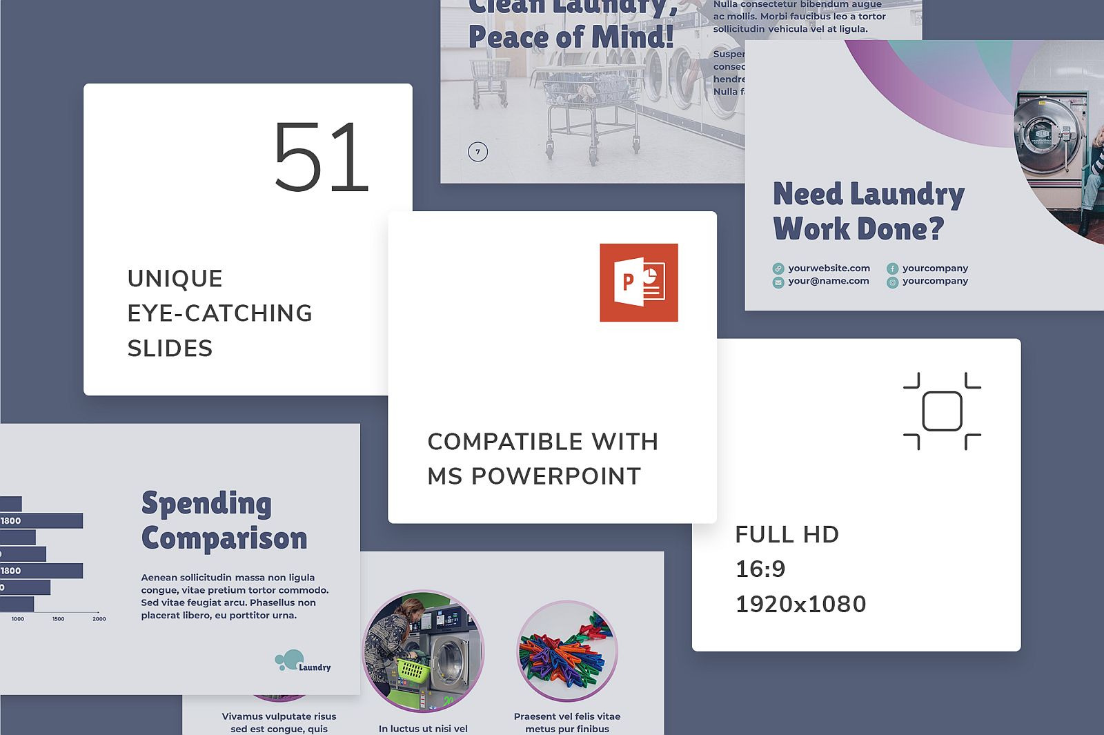 Laundry Presentation PowerPoint template - TemplateMonster