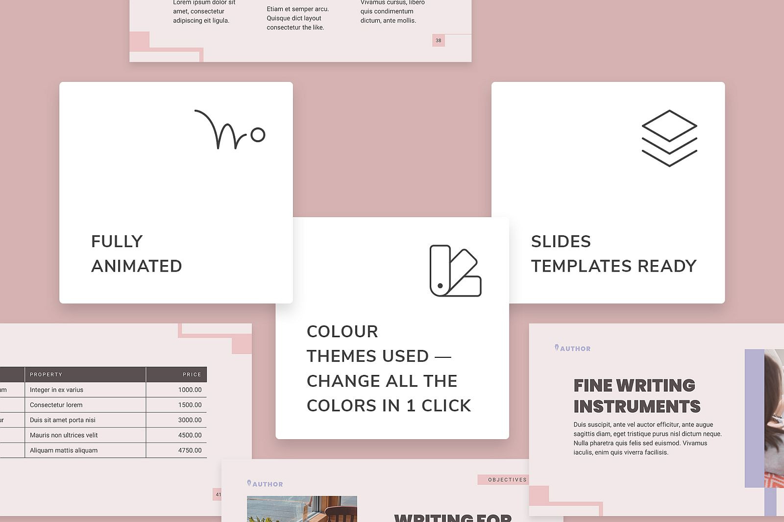 Author Presentation PowerPoint template - TemplateMonster