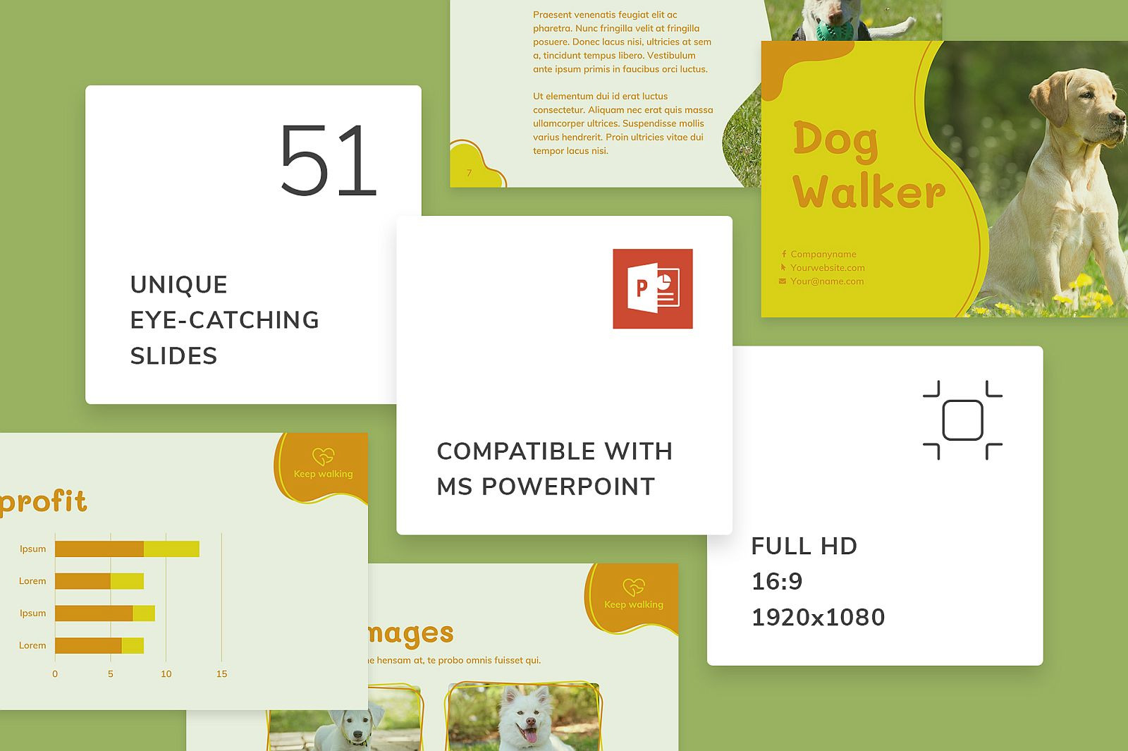 Dog Walker Presentation PowerPoint template - TemplateMonster