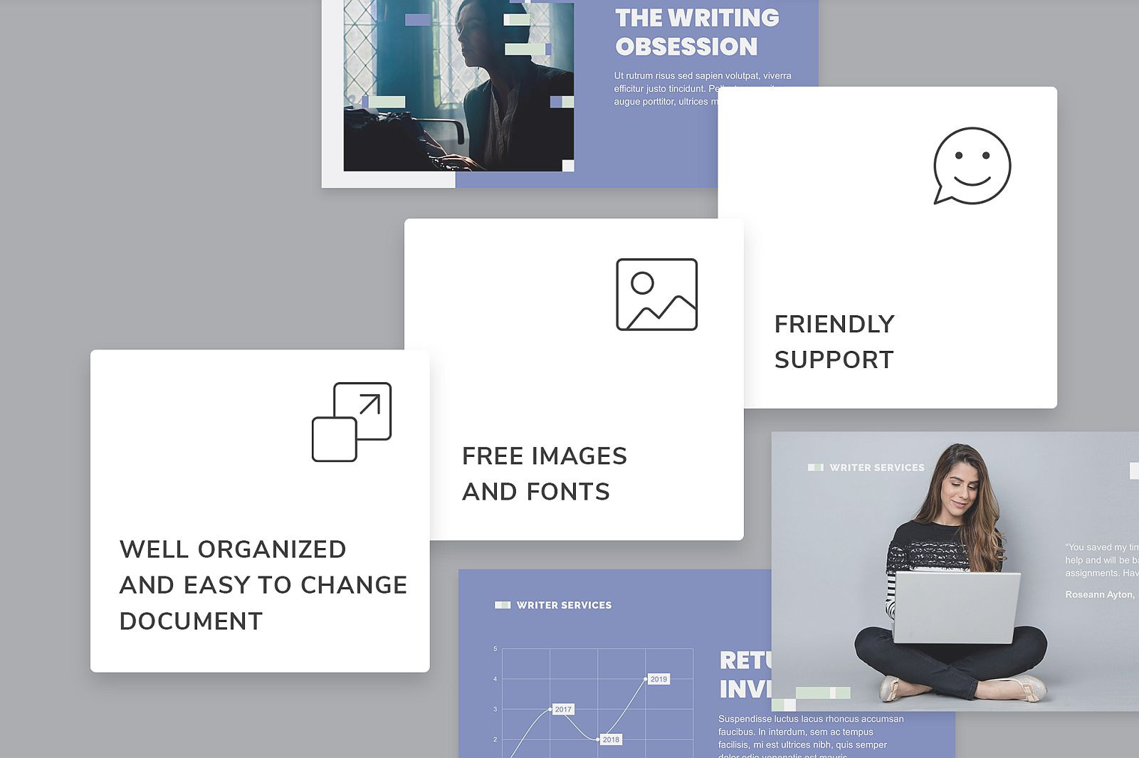 Freelance Writer Presentation PowerPoint template
