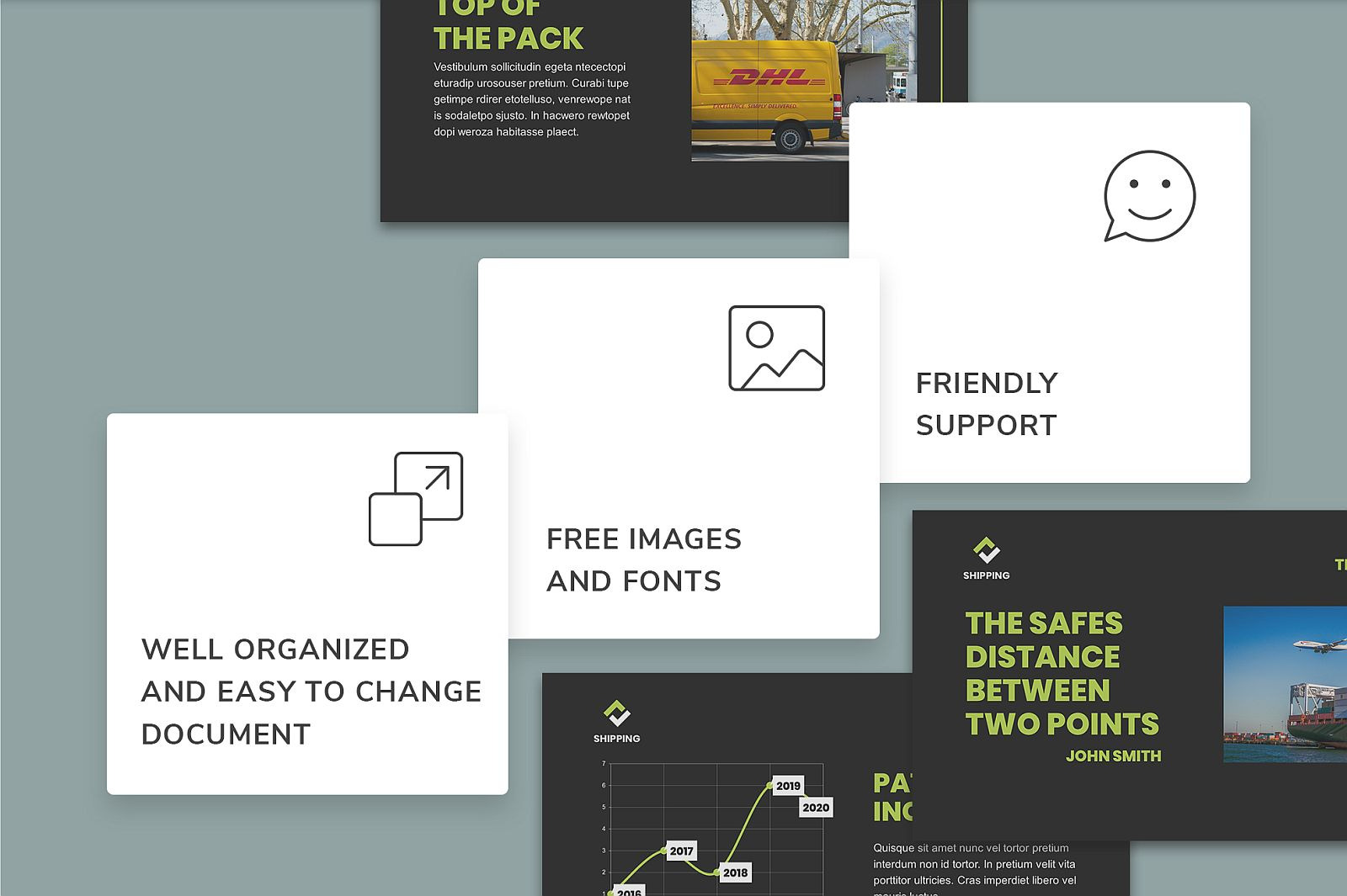 Shipping Presentation PowerPoint template - TemplateMonster