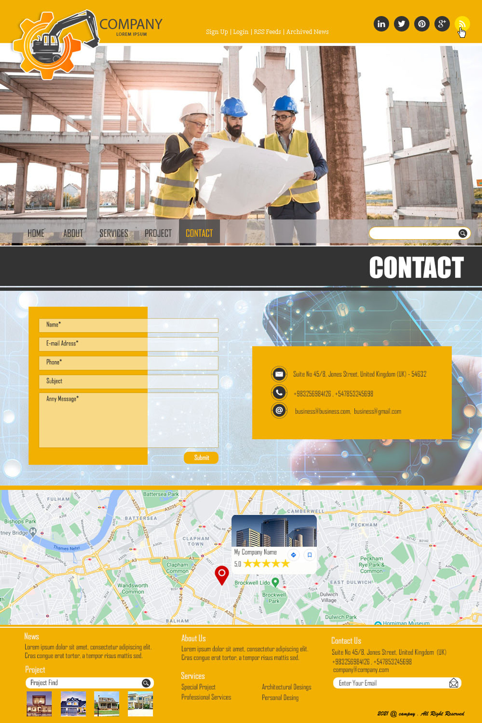 Construction - Construction and Building PSD Web PSD Template