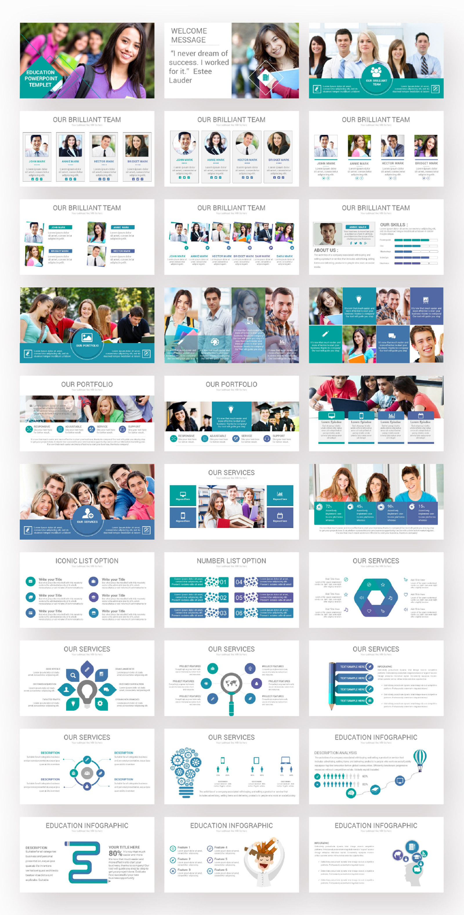 Education Presentation PowerPoint template - TemplateMonster