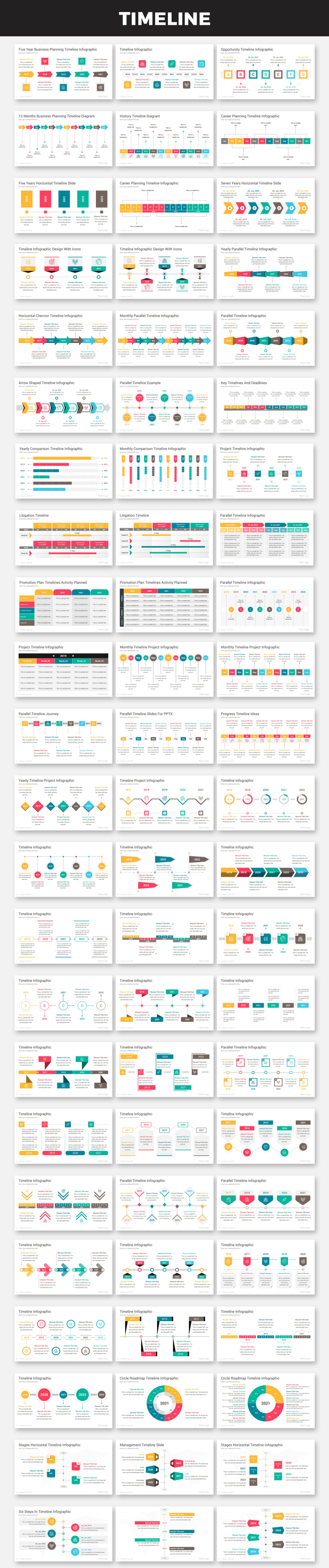 PowerPoint Infographics Golden Templates Bundle
