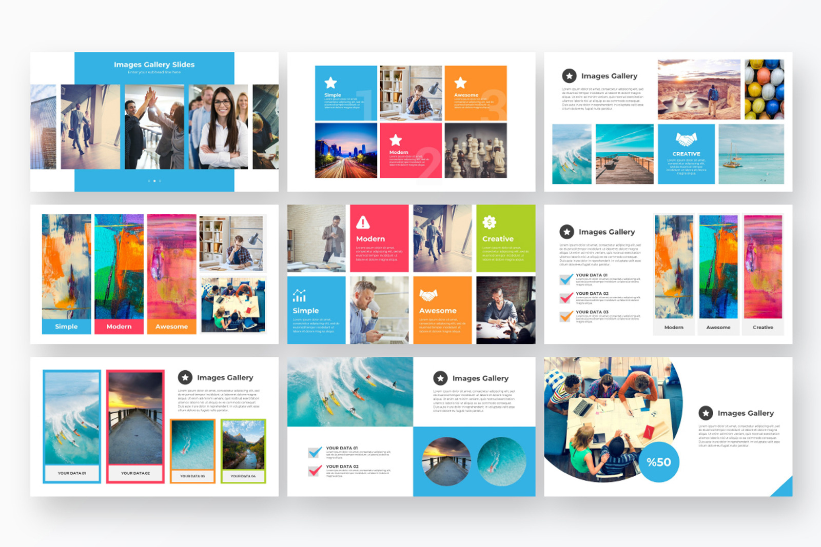 Gallery PowerPoint Presentation Template - TemplateMonster