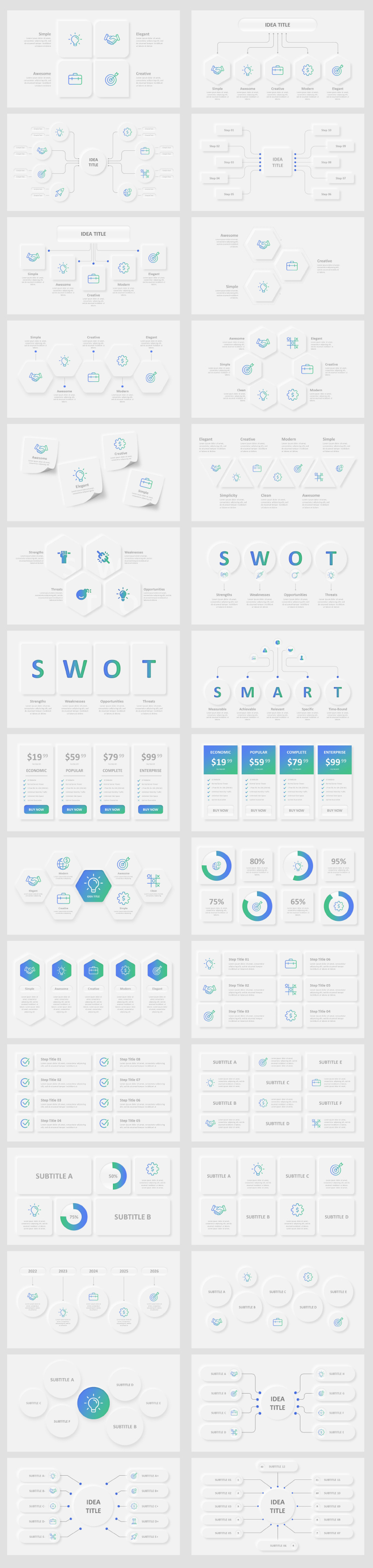 Neumorphic Animated PowerPoint Template Designs