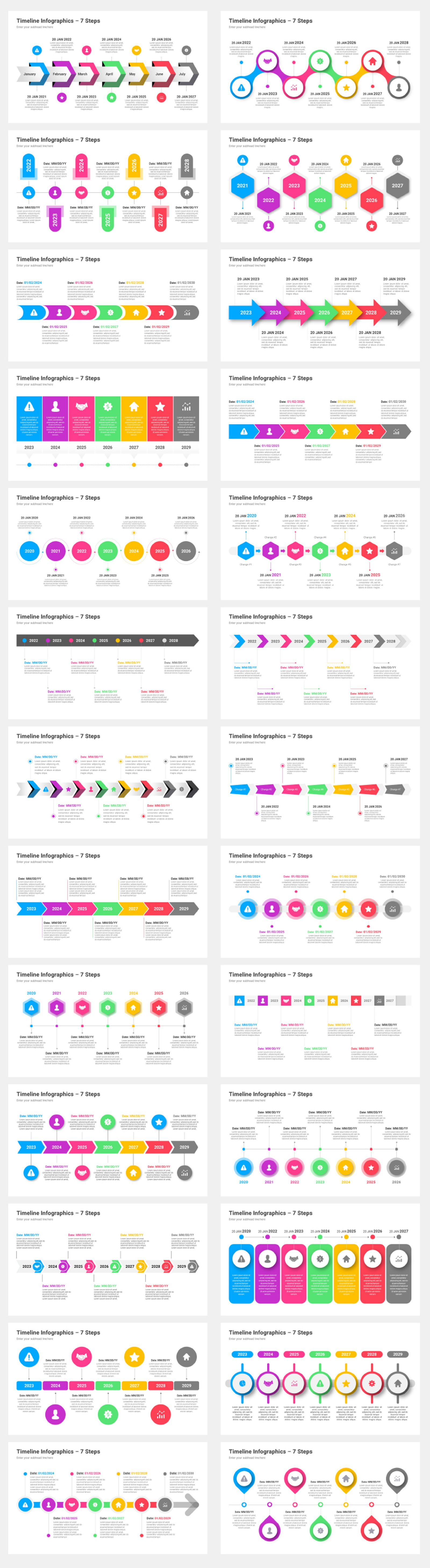 7 Steps Timeline Infographics PowerPoint Template