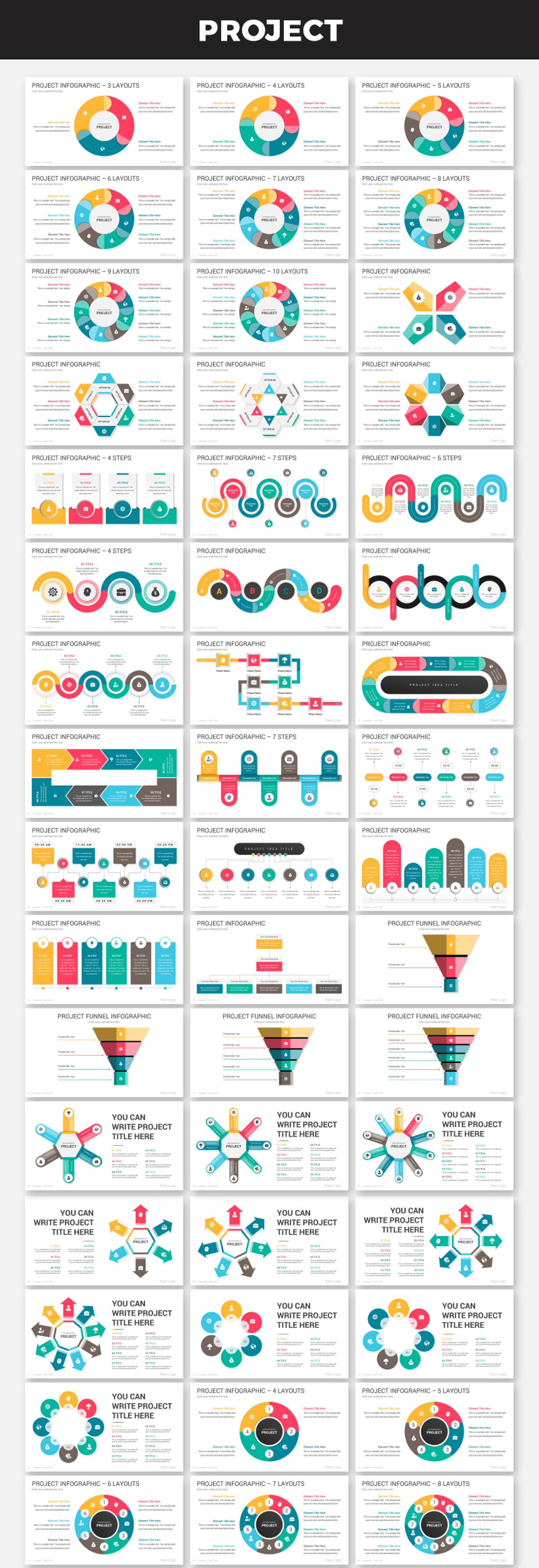PowerPoint Infographics Golden Templates Bundle