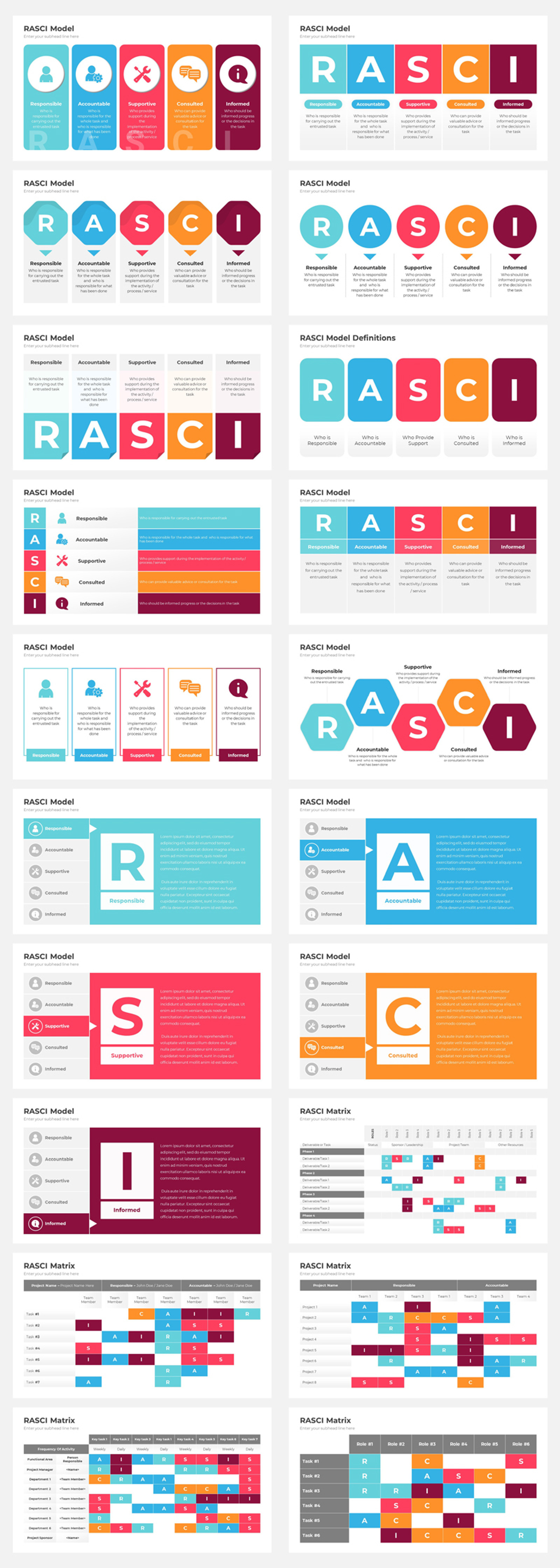 RASCI Model PowerPoint Template Diagrams - TemplateMonster