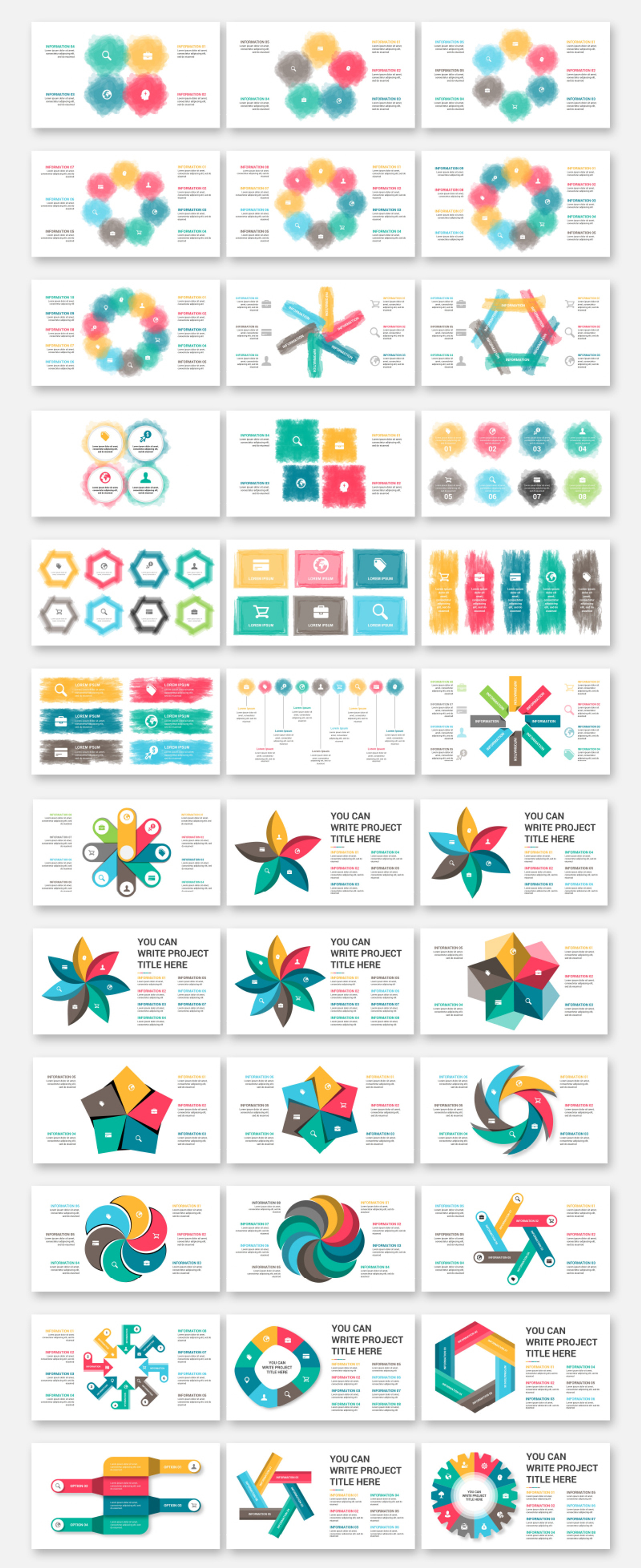 Modèle d'infographie PowerPoint créatif - TemplateMonster