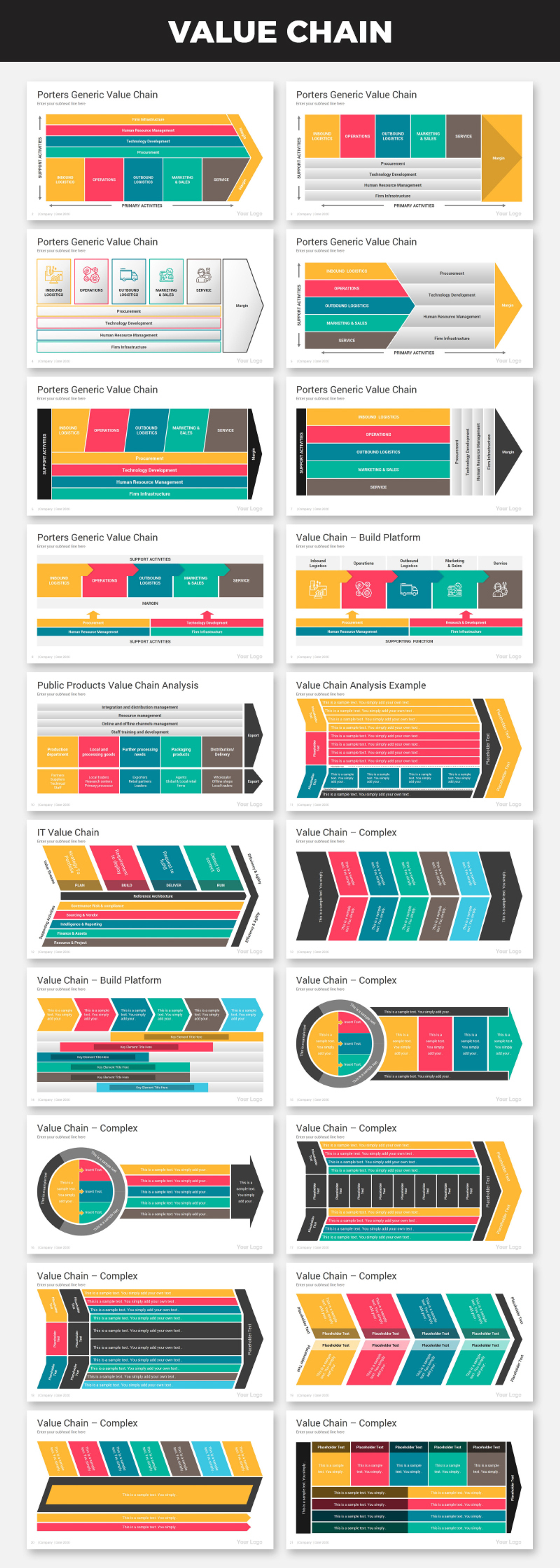 PowerPoint Infographics Golden Templates Bundle