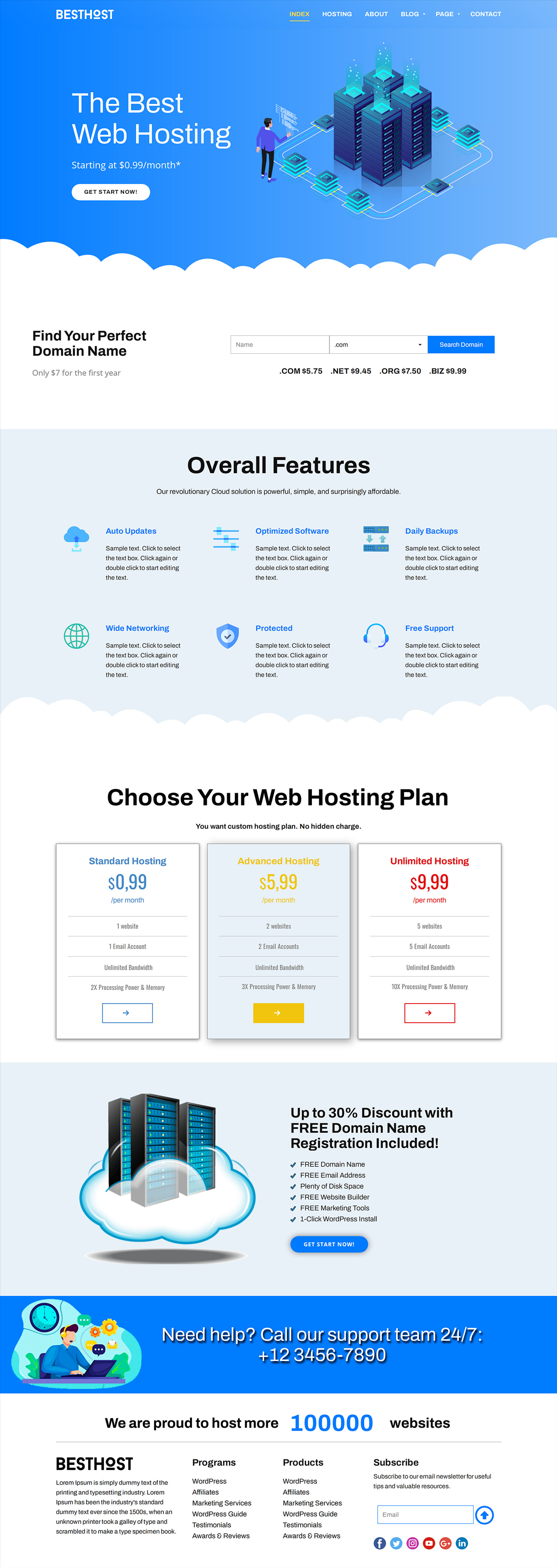 BestHost - Responsive Hosting HTML Template - TemplateMonster