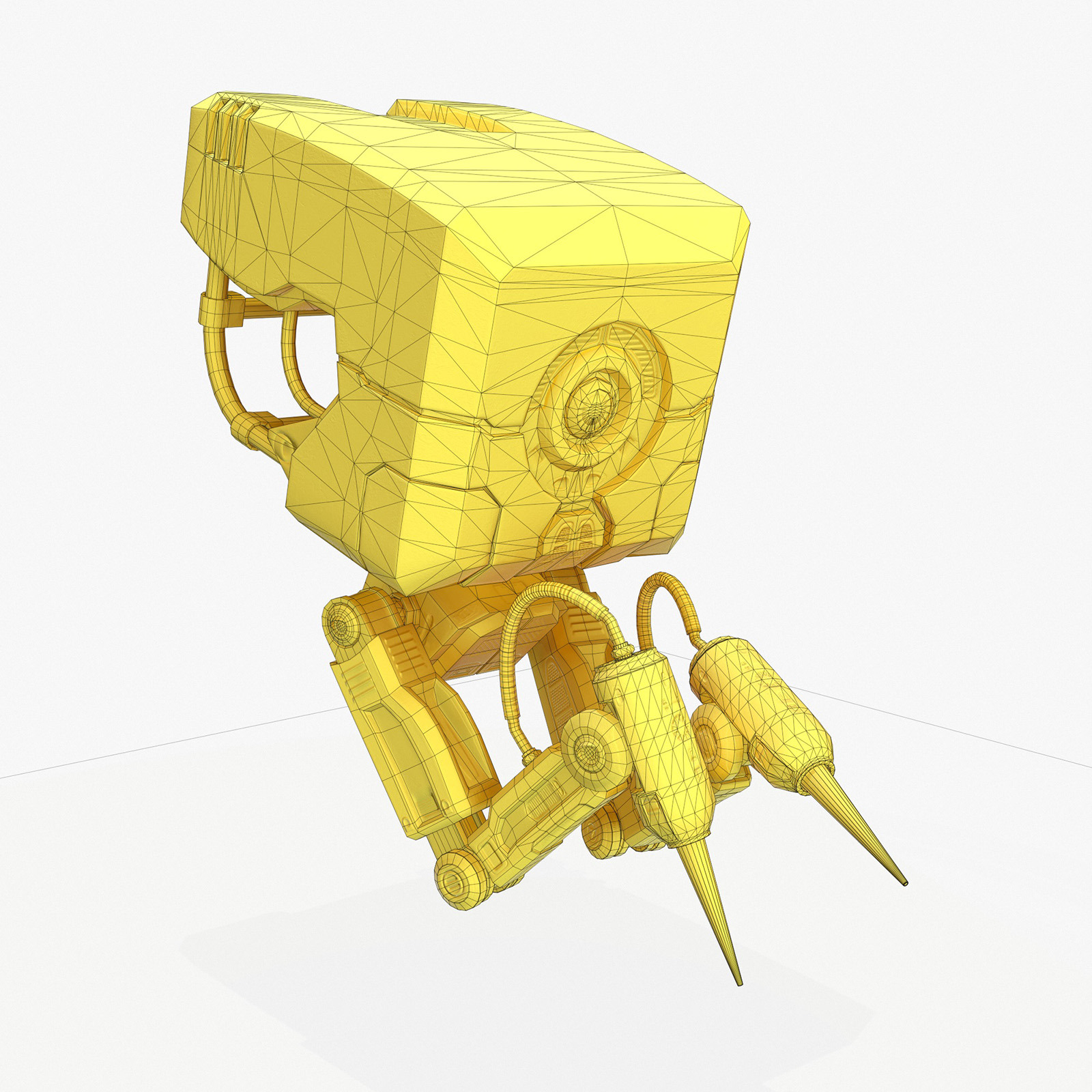 Robot Welder PBR Low Poly 3d Model Riged Animated