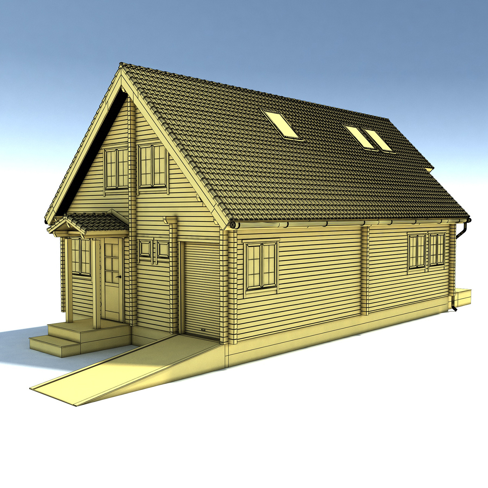 Wooden House High Poly 3d Model #185926 - TemplateMonster