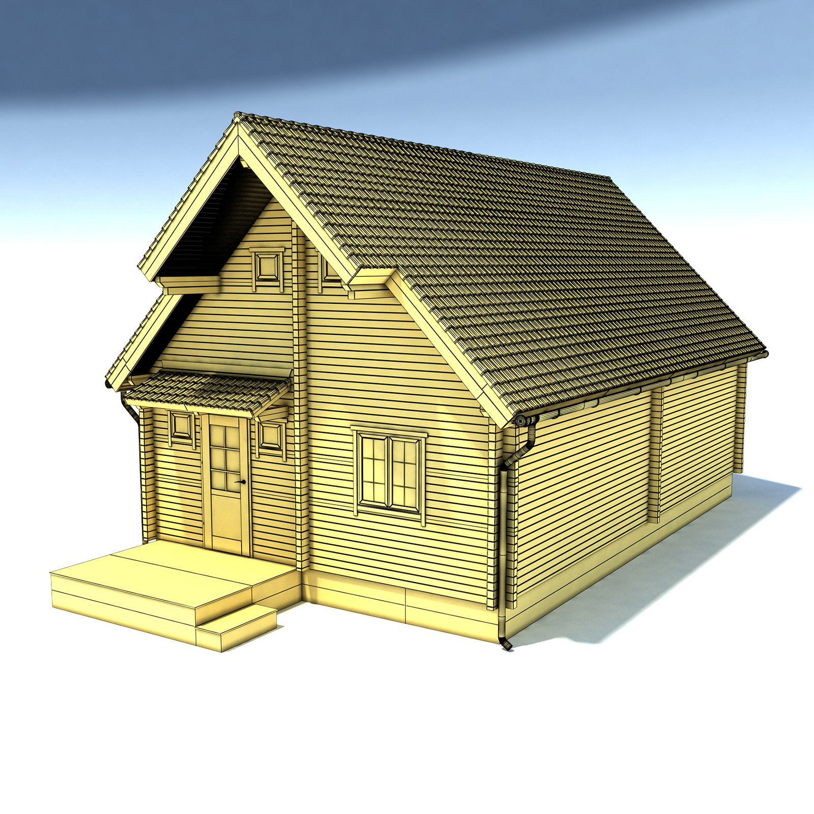 Wooden House High Poly 3d Model #185926 - TemplateMonster