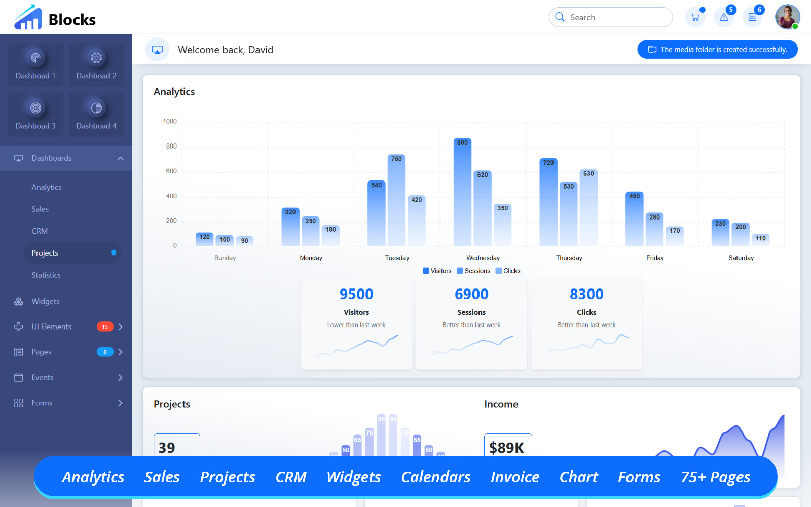 Blocks – Multipurpose Bootstrap Admin Dashboard Template