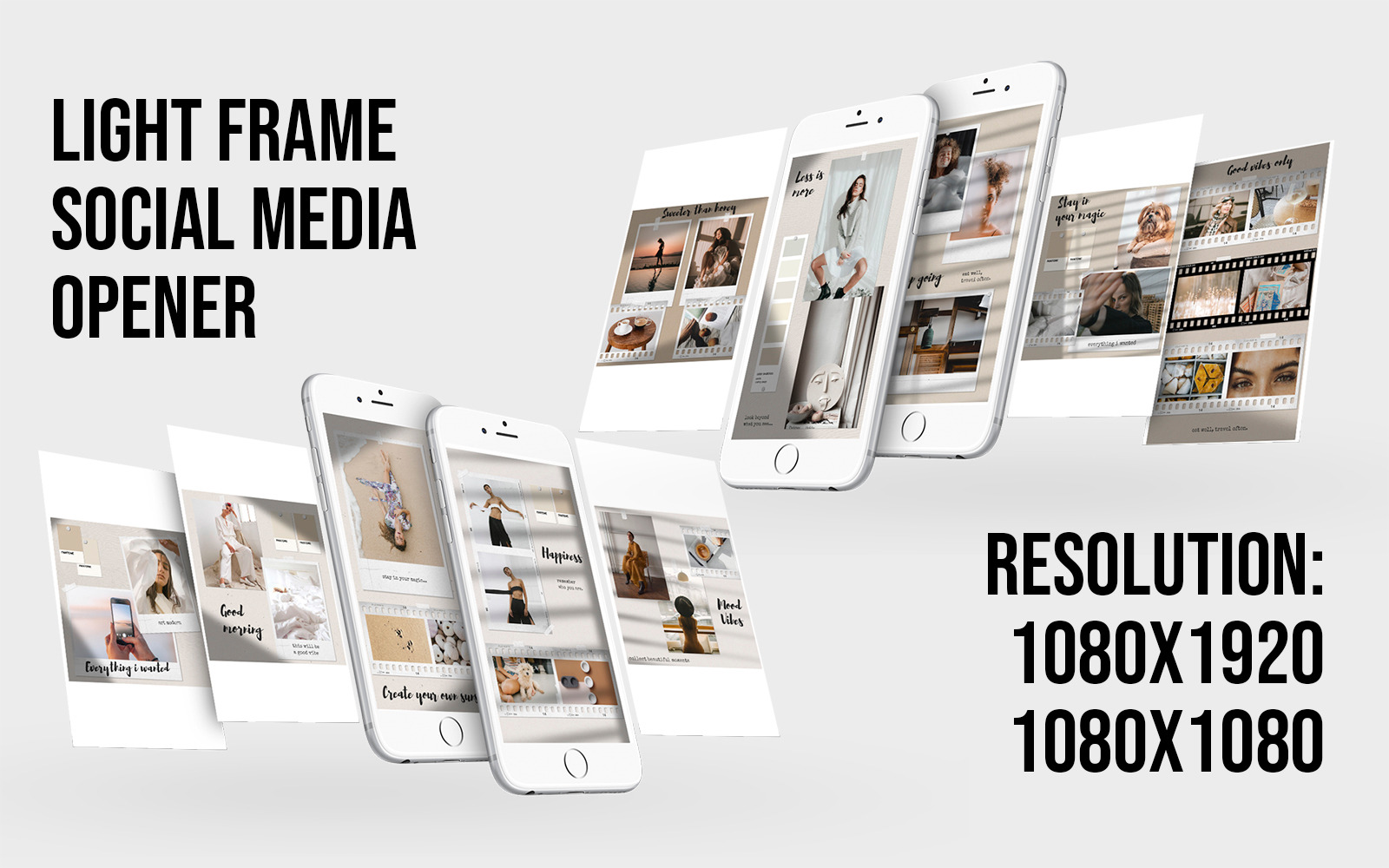 Light Frame Social Media Opener Premiere Pro template