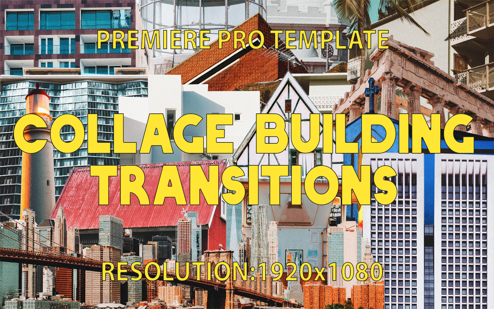 Collage Building Transitions Premiere Pro template