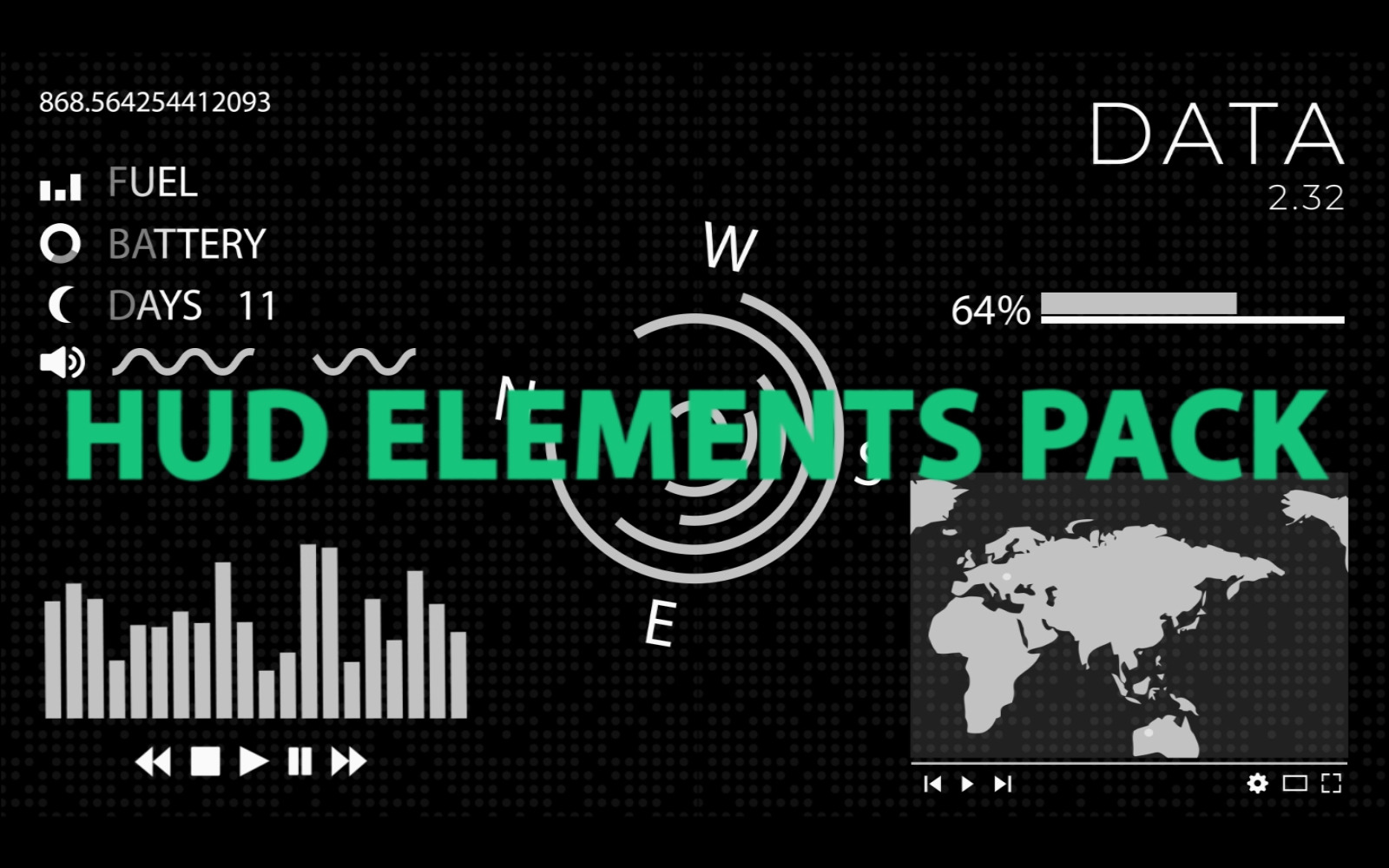 HUD Elements Pack Motion Graphics Template - TemplateMonster