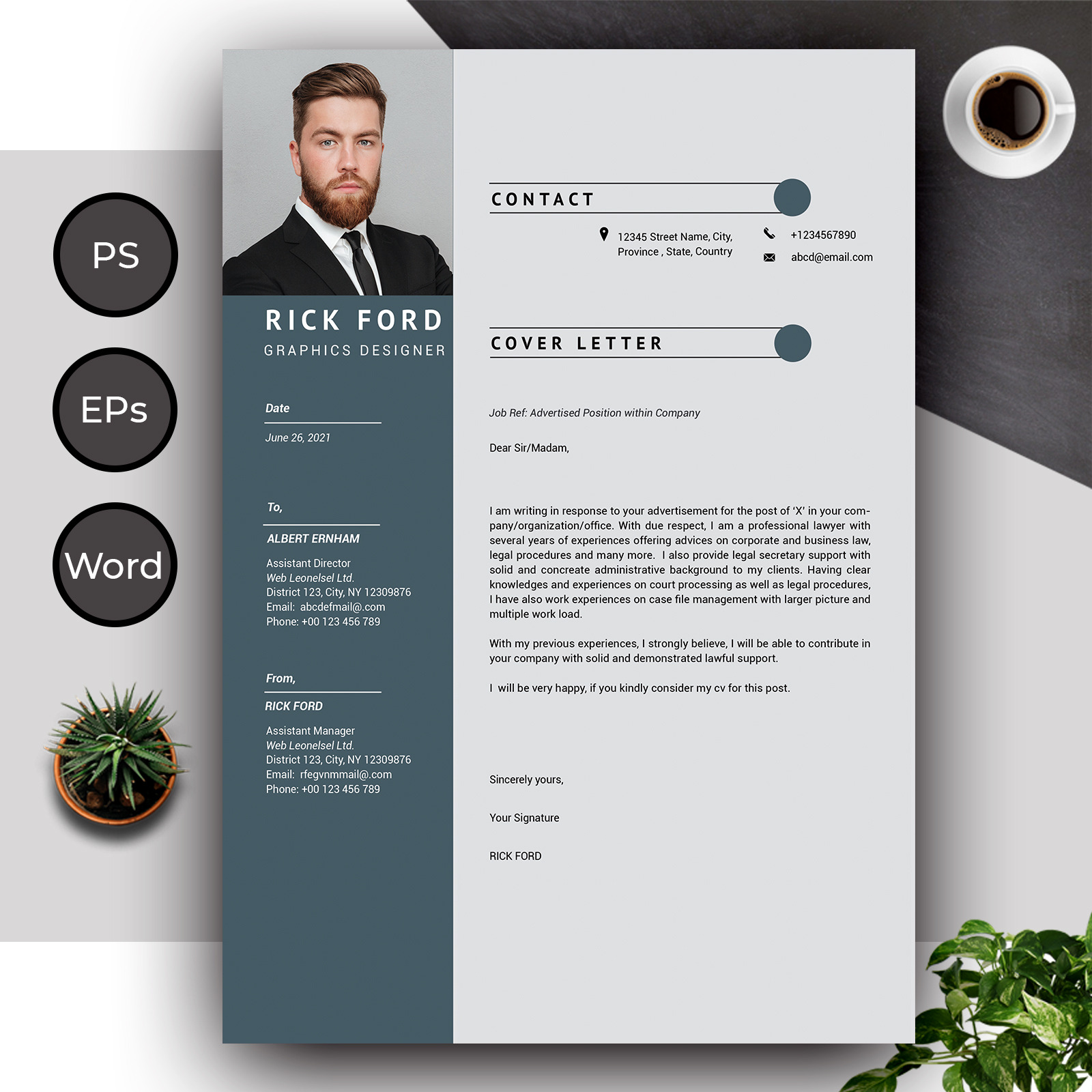 Resume Template of Rick Ford Creative And Professional CV Resume