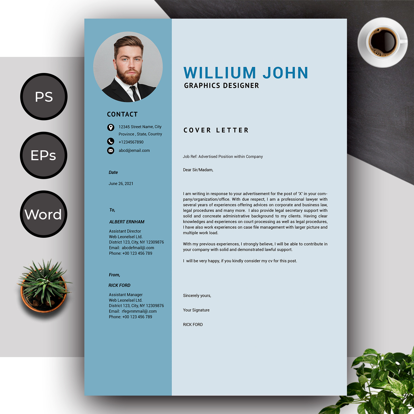 Resume Template of Willium John Creative And Complete CV Template