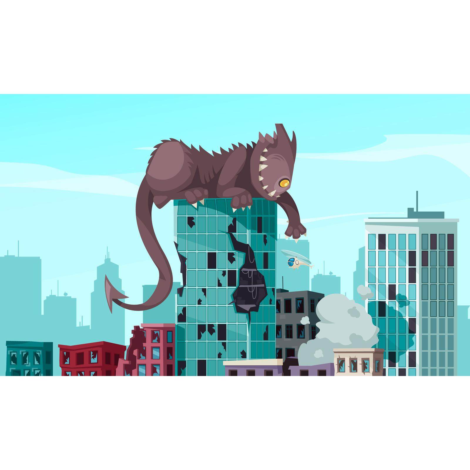 Monster Attacking 201012626 Vector Illustration Concept
