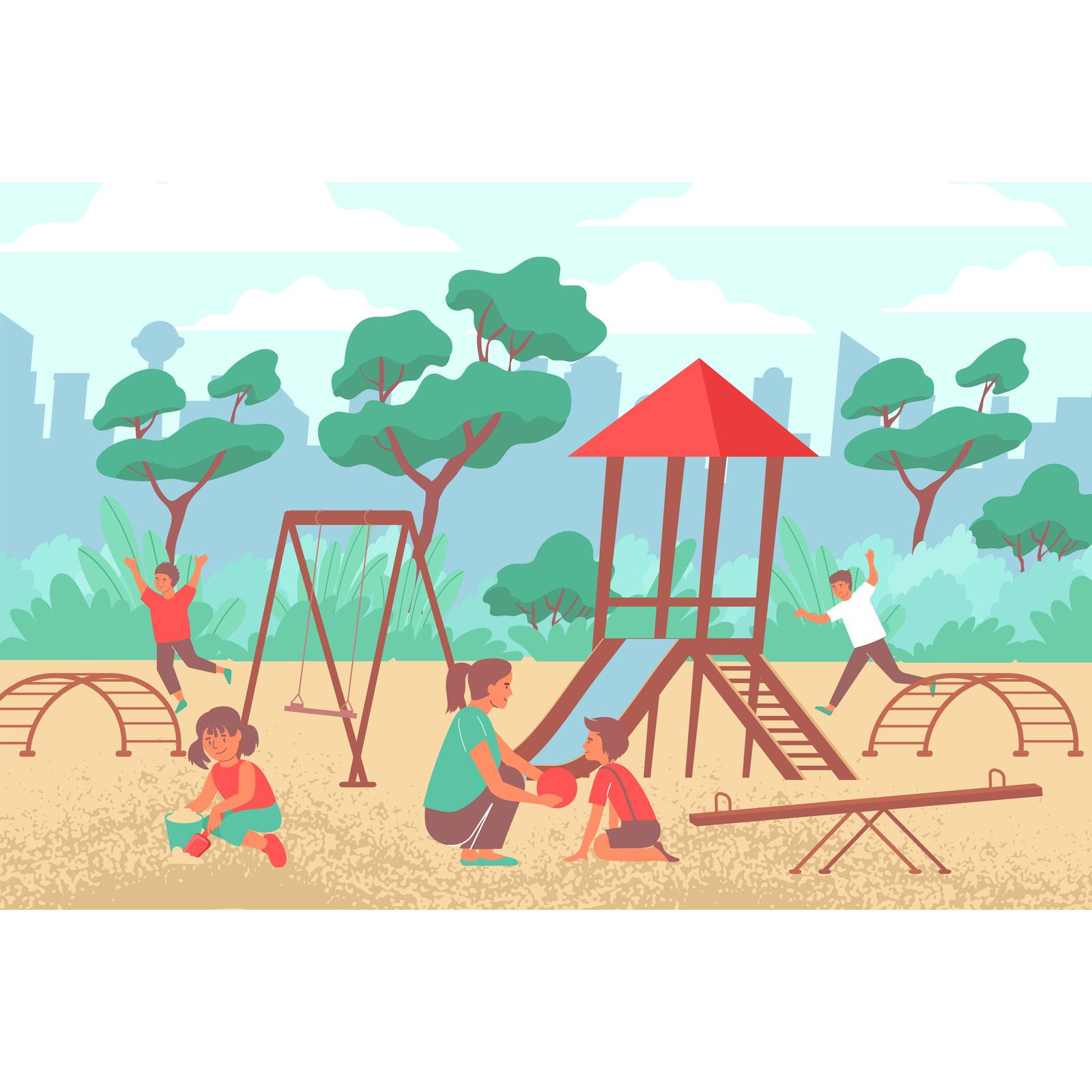 City Playground Flat 201050606 Vector Illustration Concept