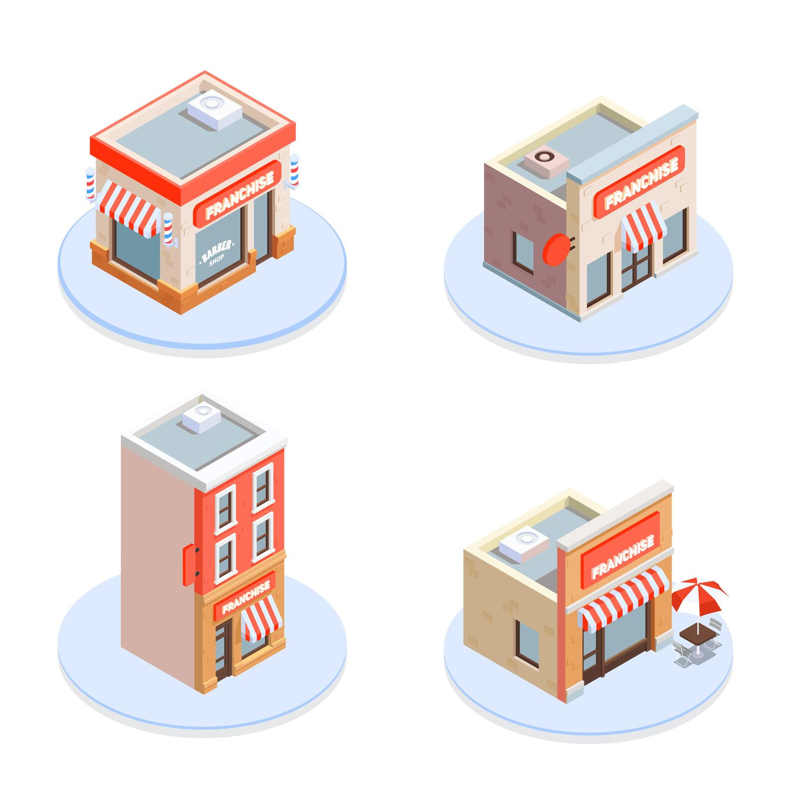 Franchise Franchising Isometric Icons 210120134 Vector Illustration Concept