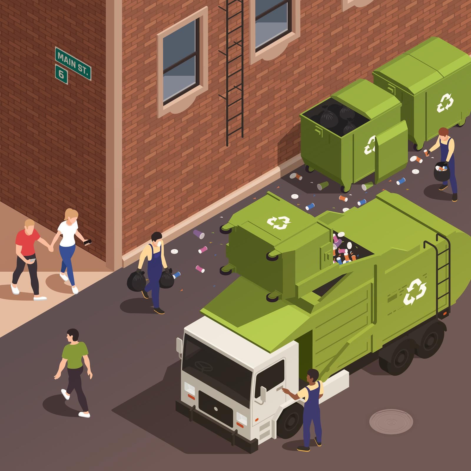 Garbage Recycling Isometric 201210122 Vector Illustration Concept