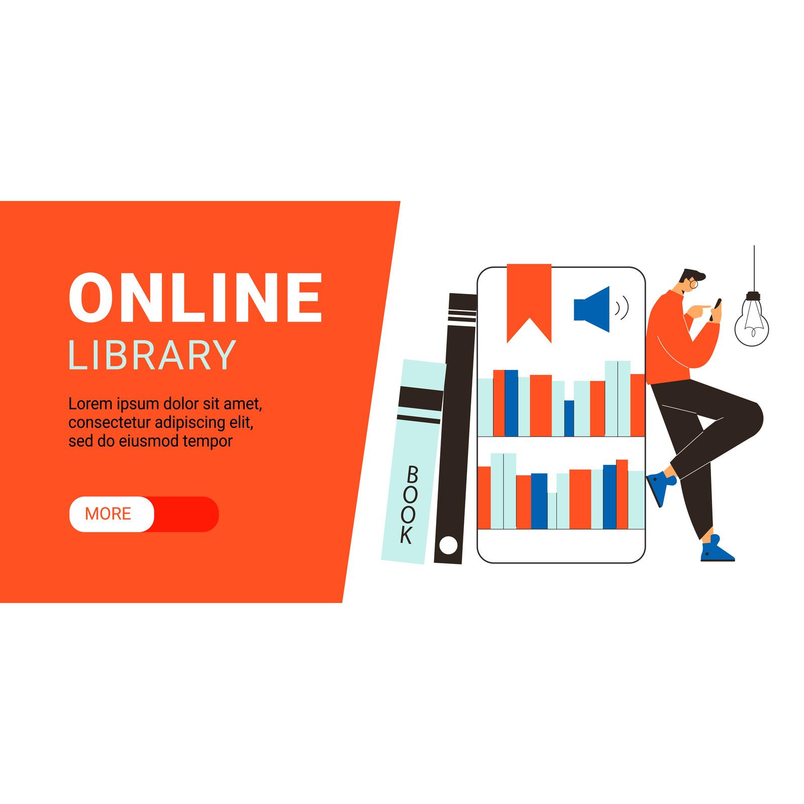 Online Library Horizontal Banner 201060520 Vector Illustration Concept