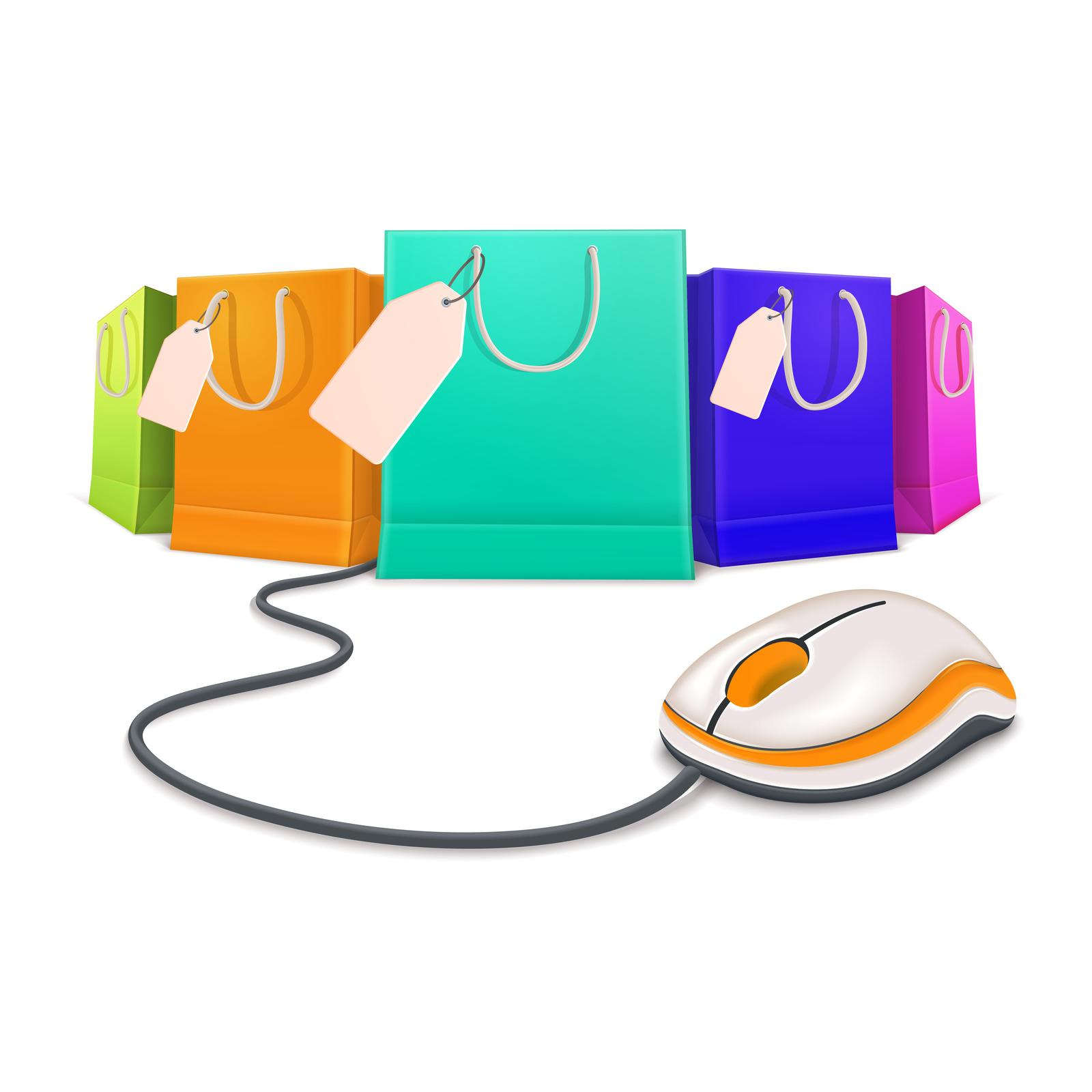 Shopping Bag Realistic 6 Vector Illustration Concept