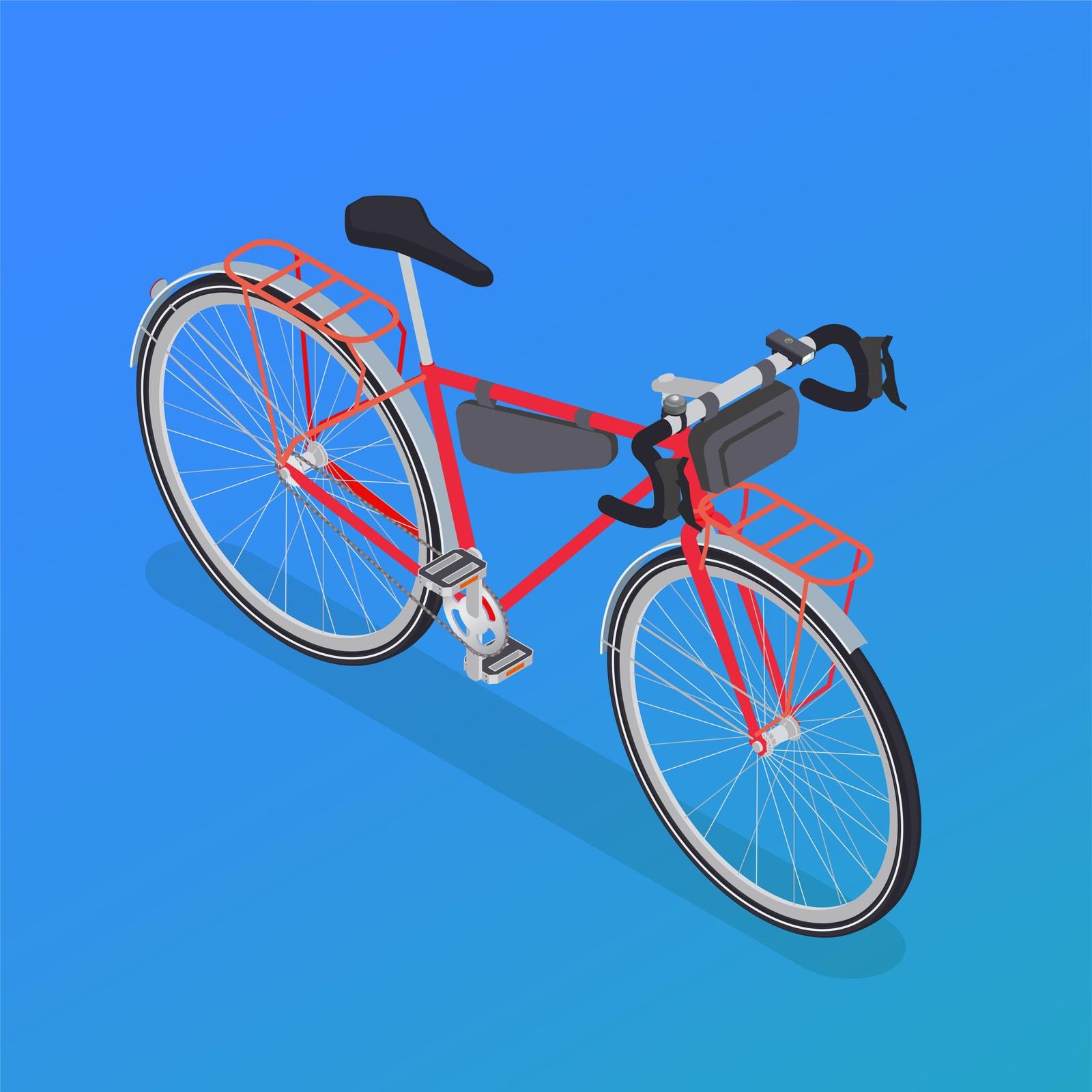 Bicycle Isometric Set 201020137 Vector Illustration Concept