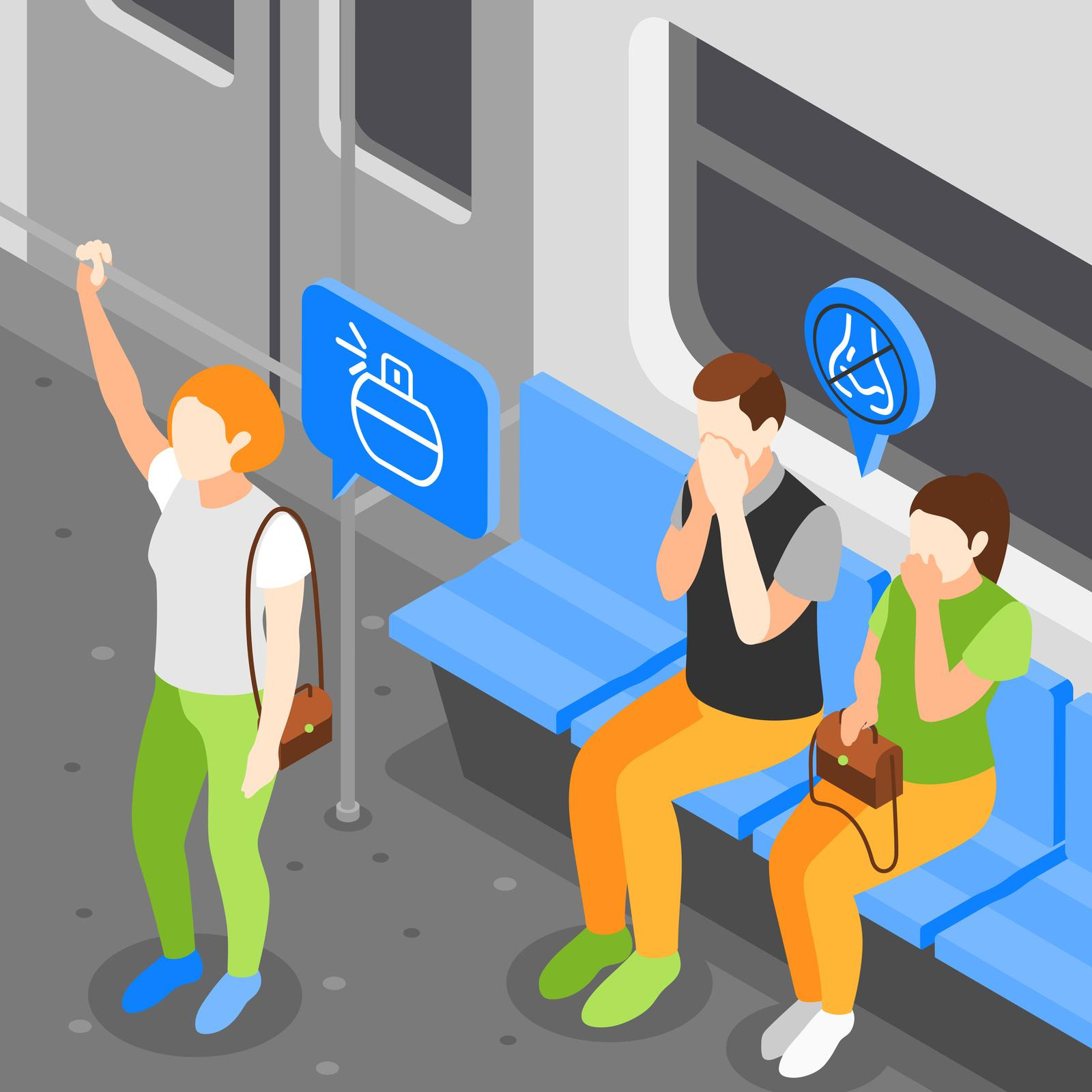 Public Transport Problems Isometric Background 3 Vector Illustration ...