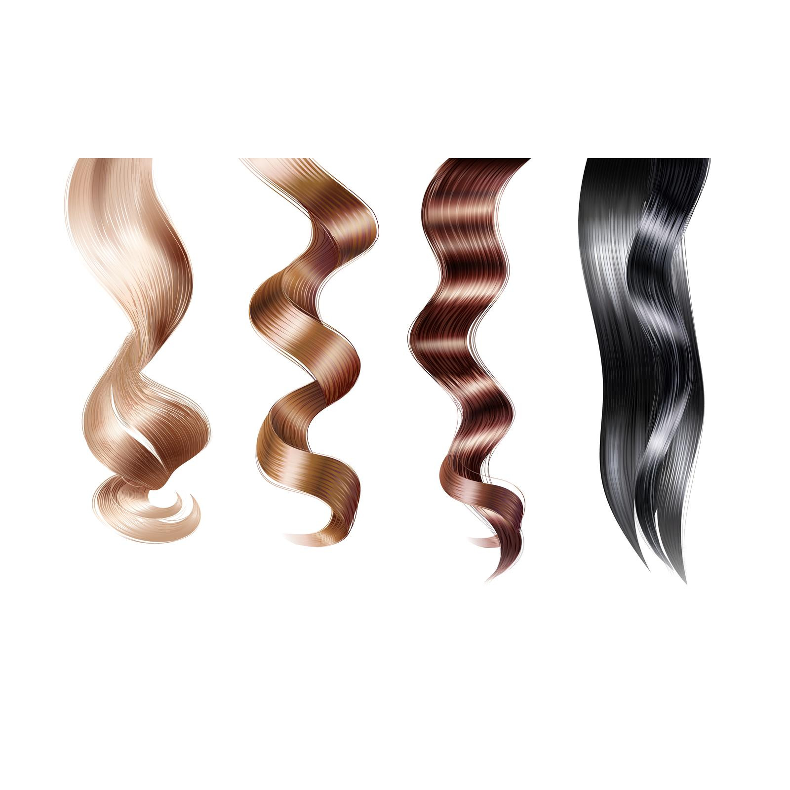 Strand Of Hair Realistic Set Vector Illustration Concept