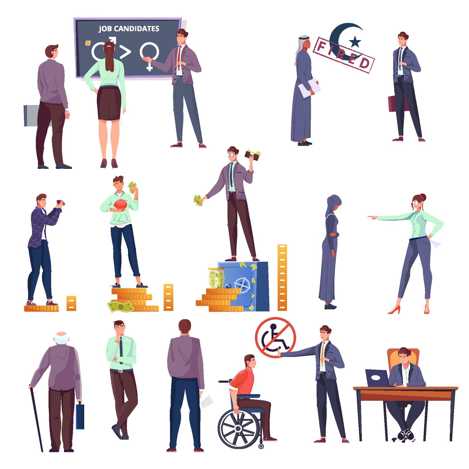 Discrimination Set Flat 201051143 Vector Illustration Concept