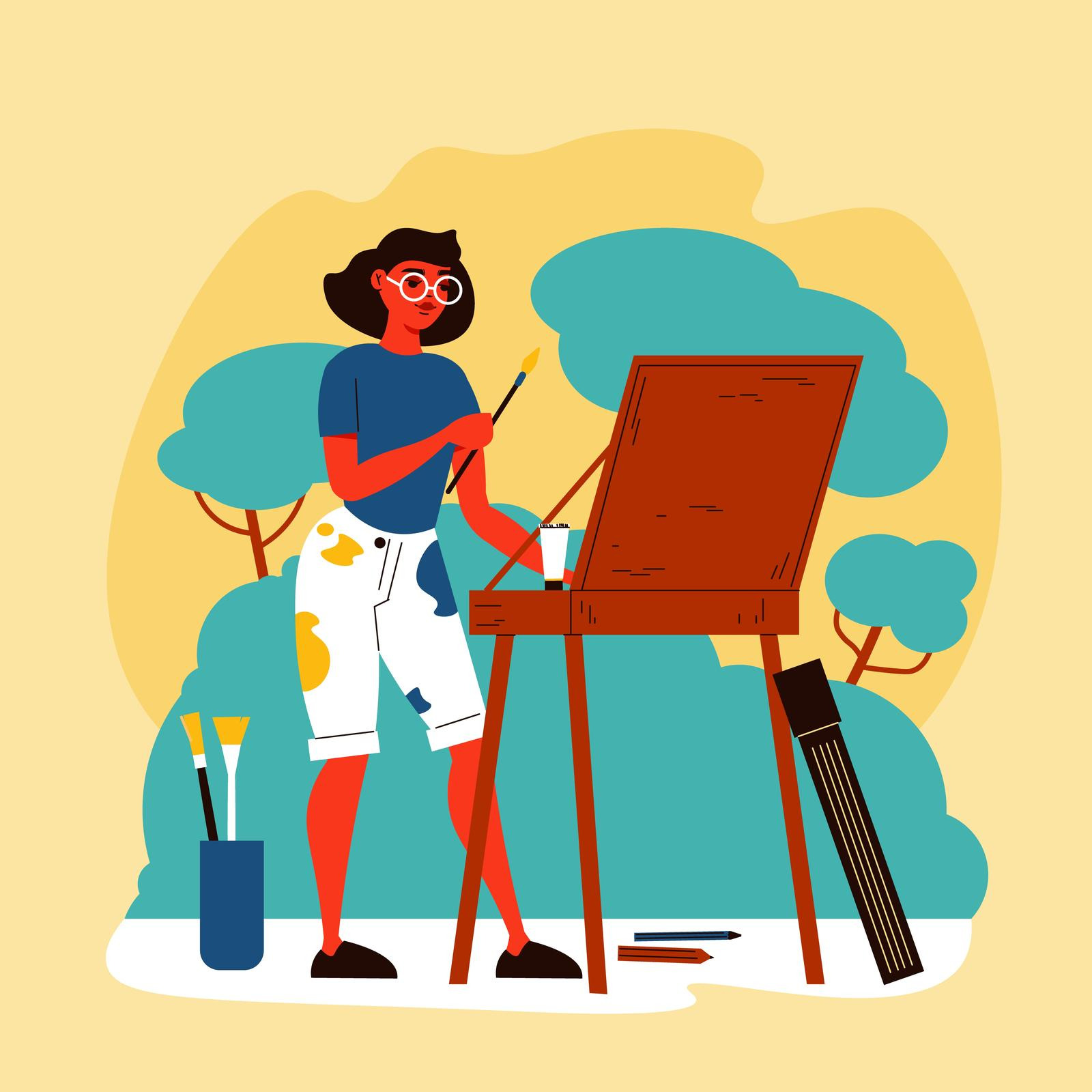 Artist Outdoor Plein Air 201260534 Vector Illustration Concept