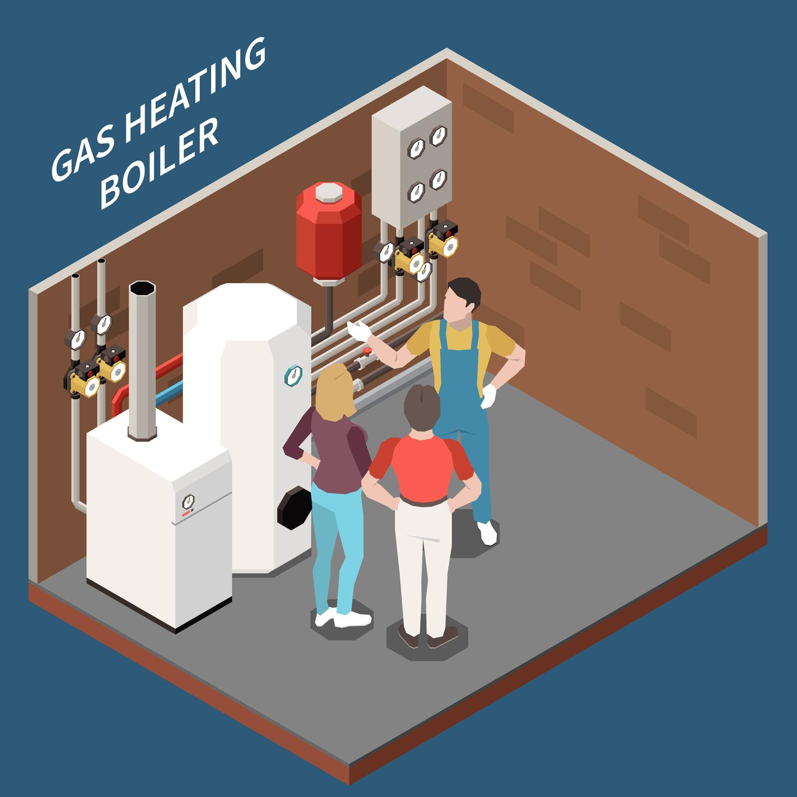 Heating System Isometric Set 210110919 Vector Illustration Concept