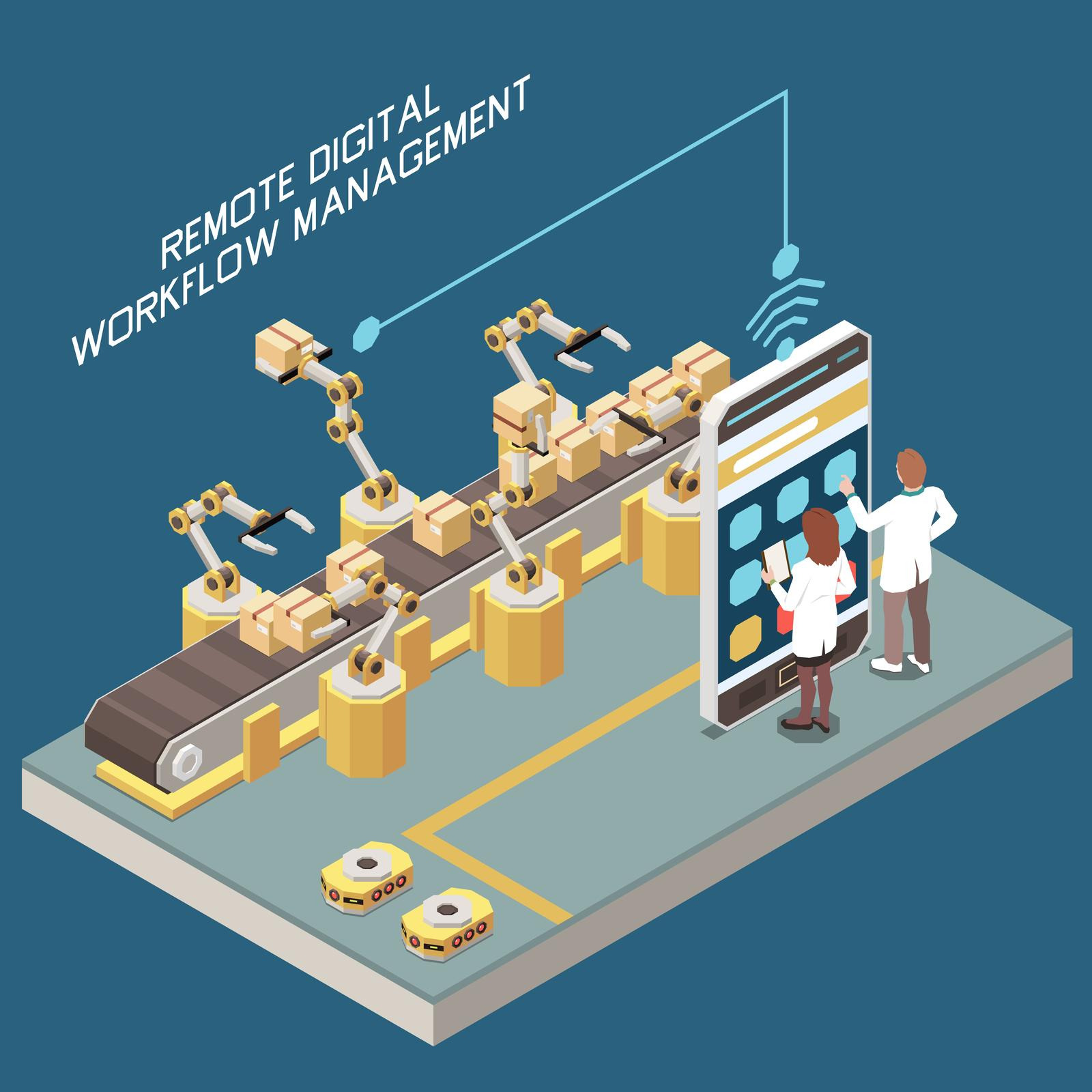 Digital Transformation Digitization Isometric 201110921 Vector ...