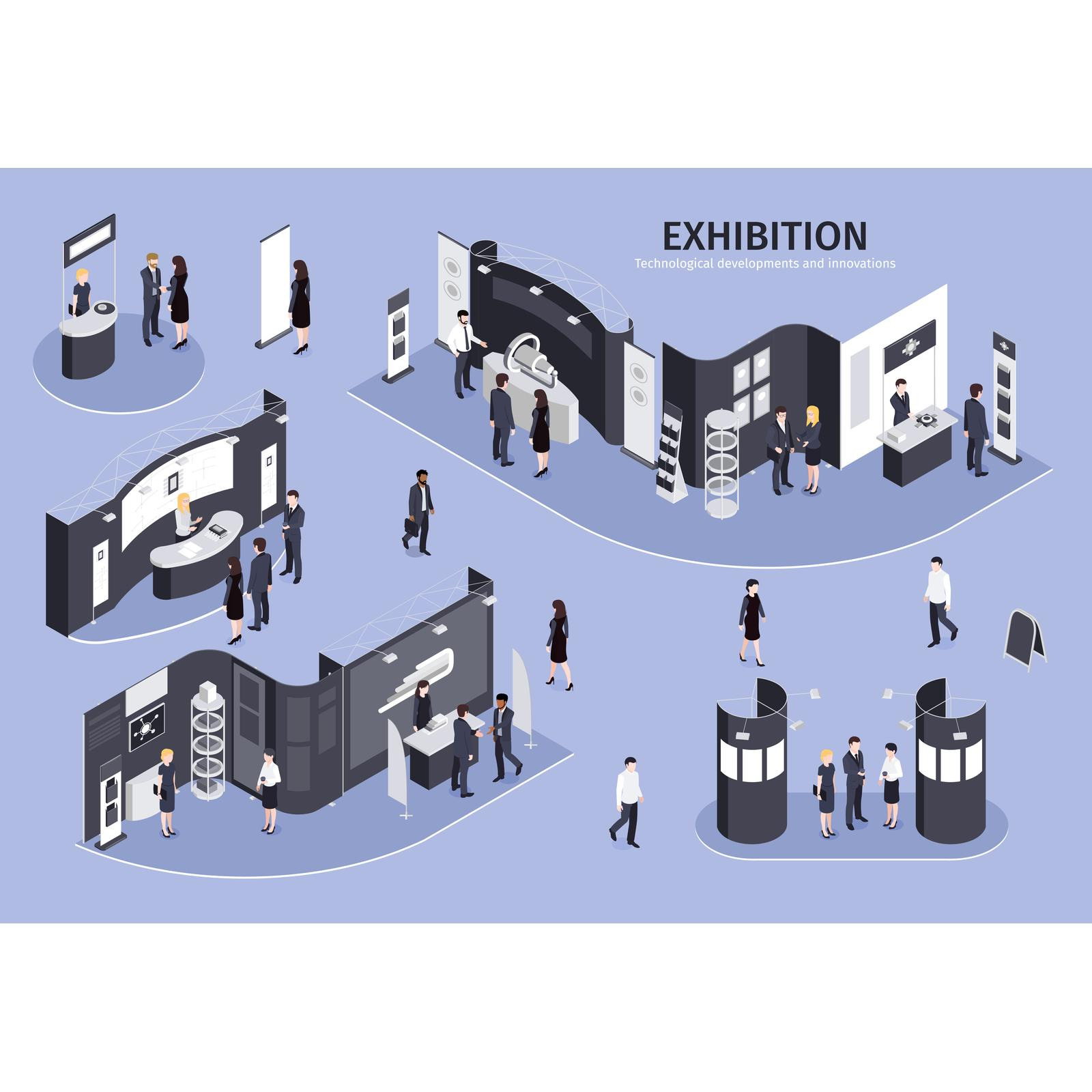 Isometric Expo Stand Exhibition Illustration 201150424 Vector ...