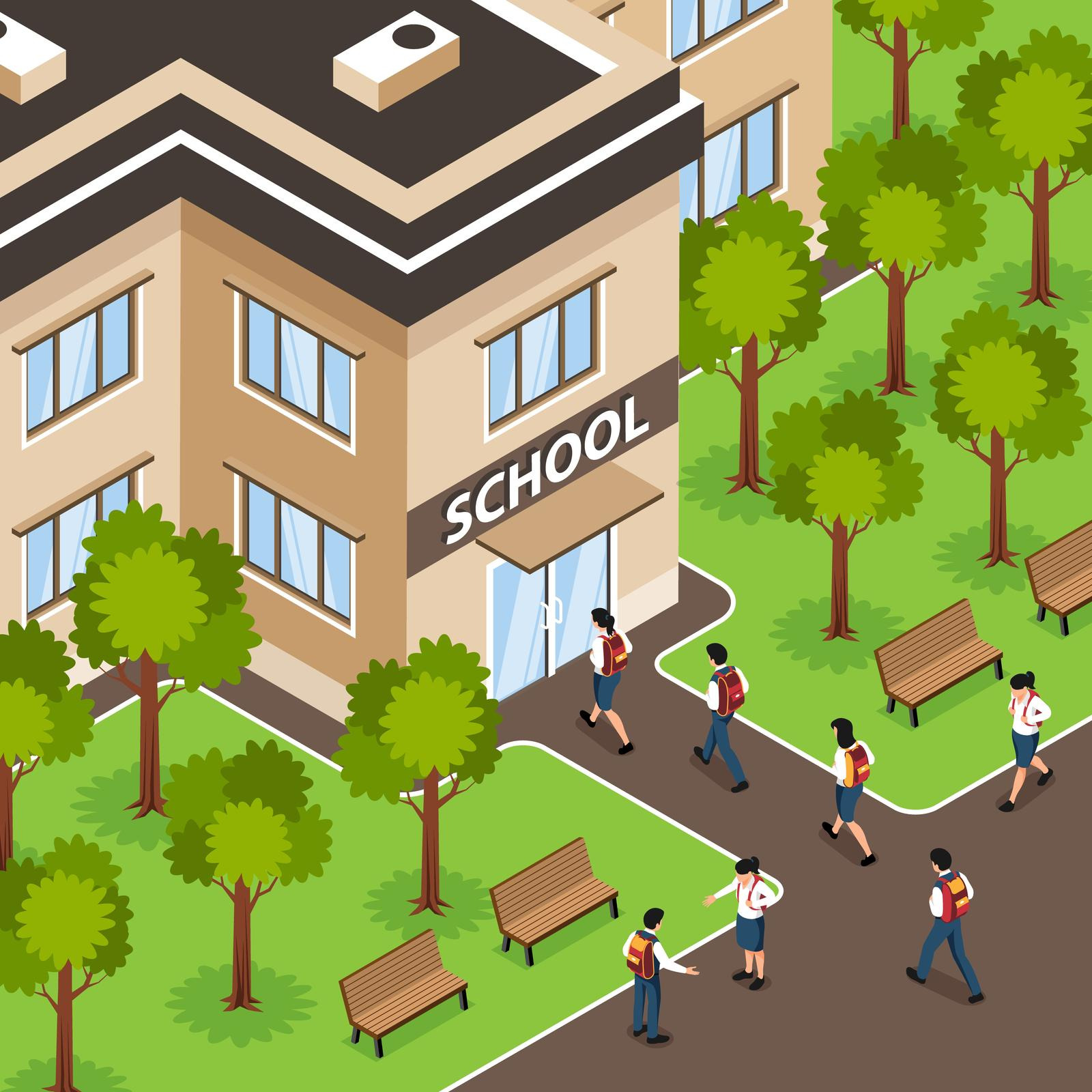 Isometric School Illustration 200910529 Vector Illustration Concept