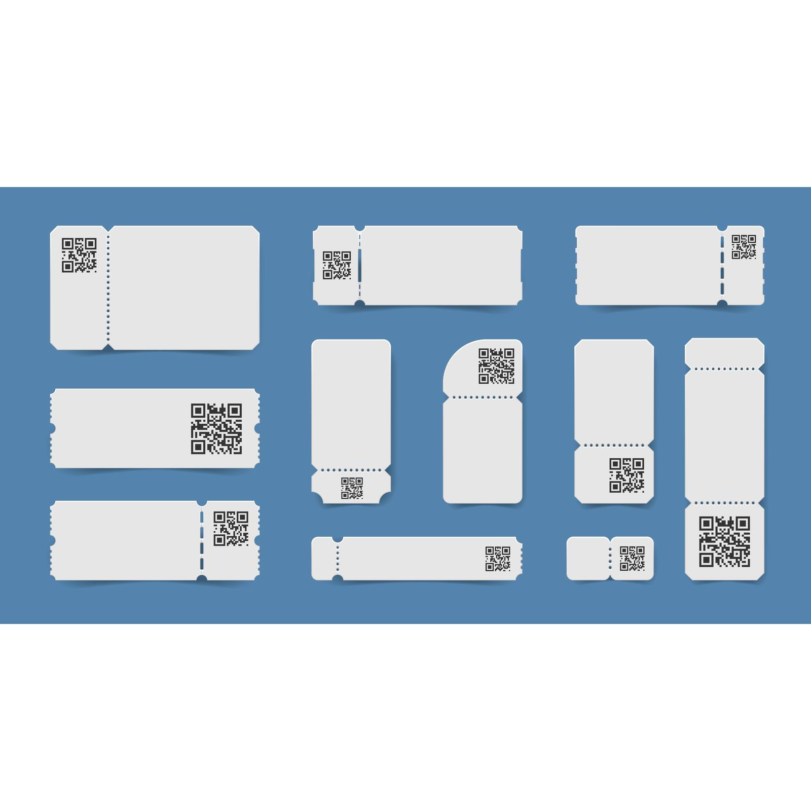 Realistic Empty Ticket Mockup Qr Codes 201151808 Vector Illustration ...