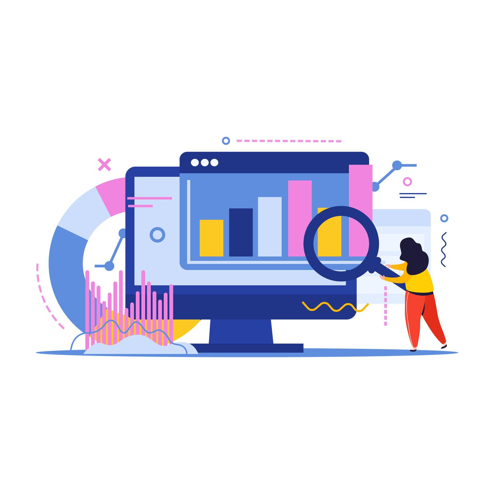 Data Analysis Flat Composition 201140231 Vector Illustration Concept