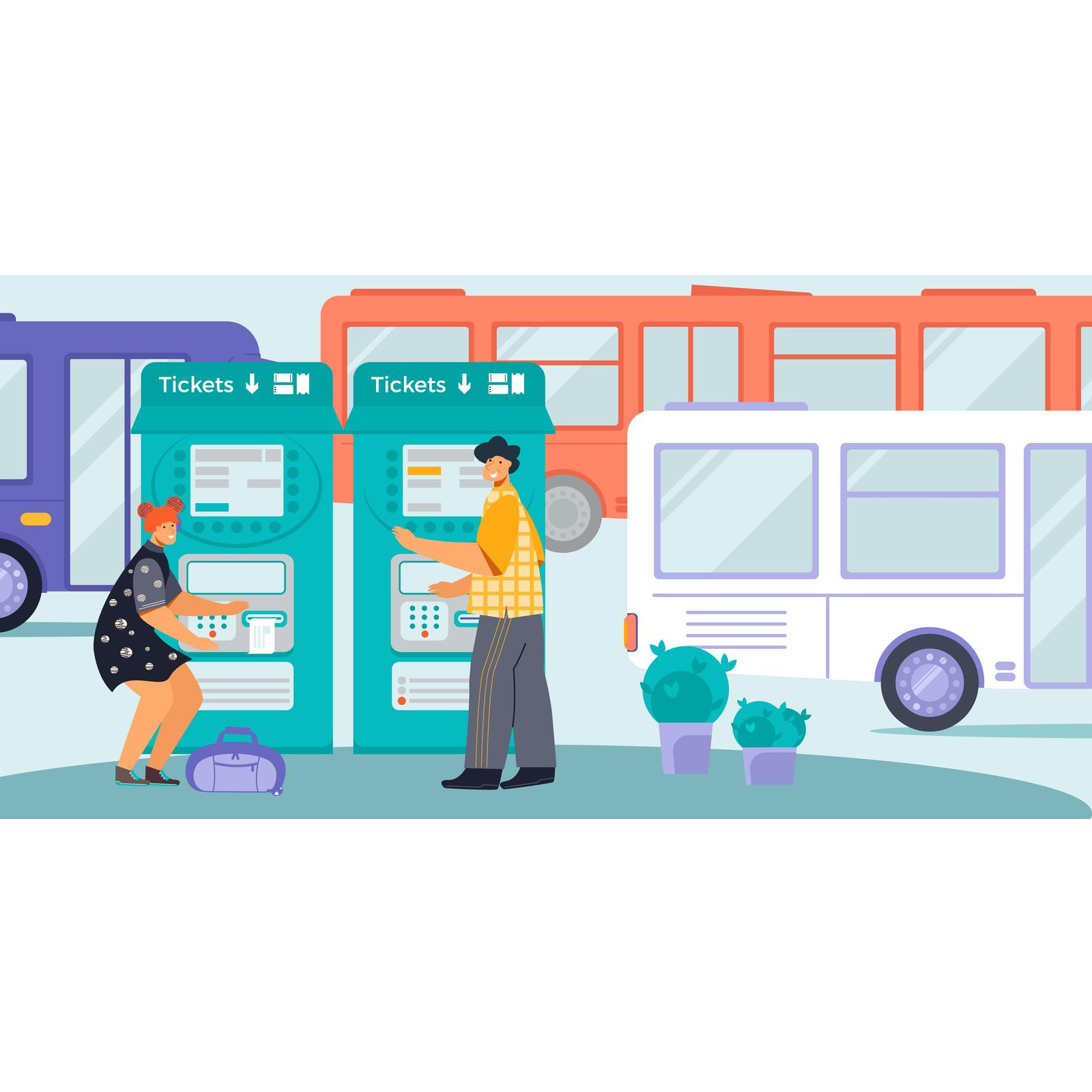 Public Transport Ticket Flat 201060211 Vector Illustration Concept