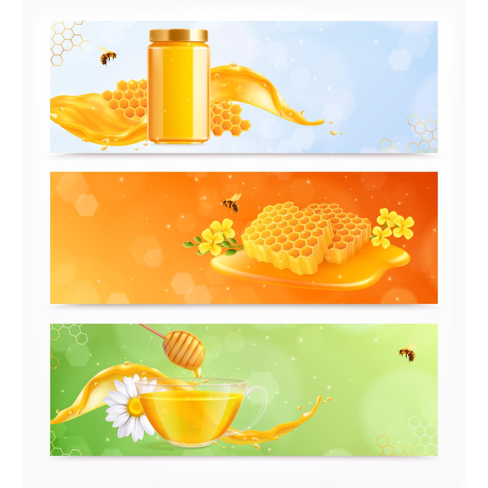 Honey Banners Realistic 210130912 Vector Illustration Concept