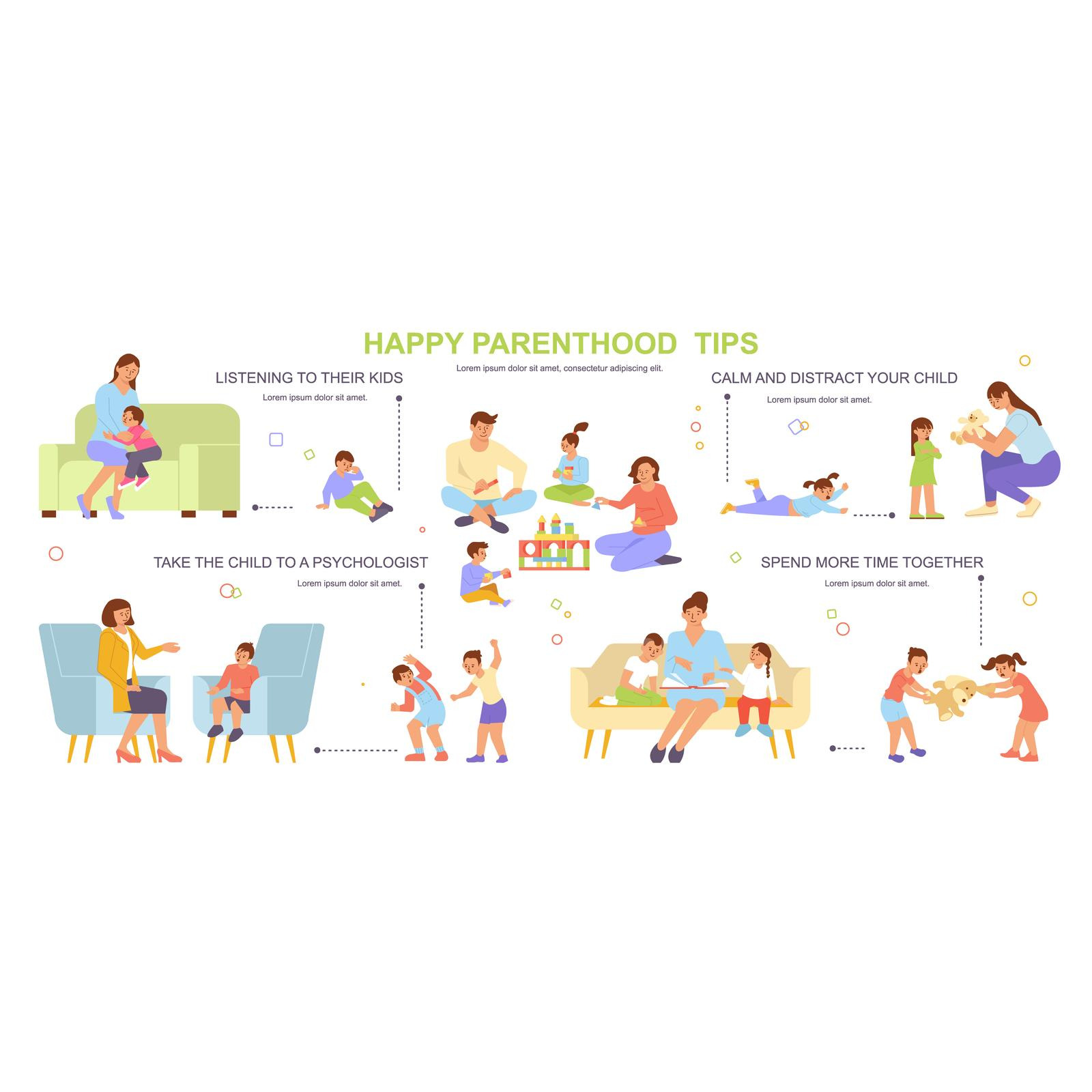 Parenting Flowchart Flat (1) Vector Illustration Concept