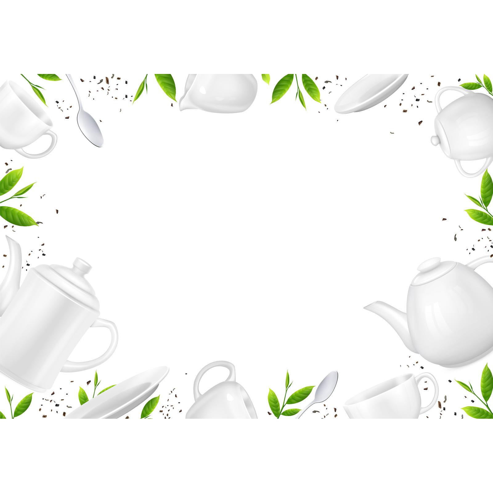 Tea Realistic Background Composition 210121111 Vector Illustration Concept