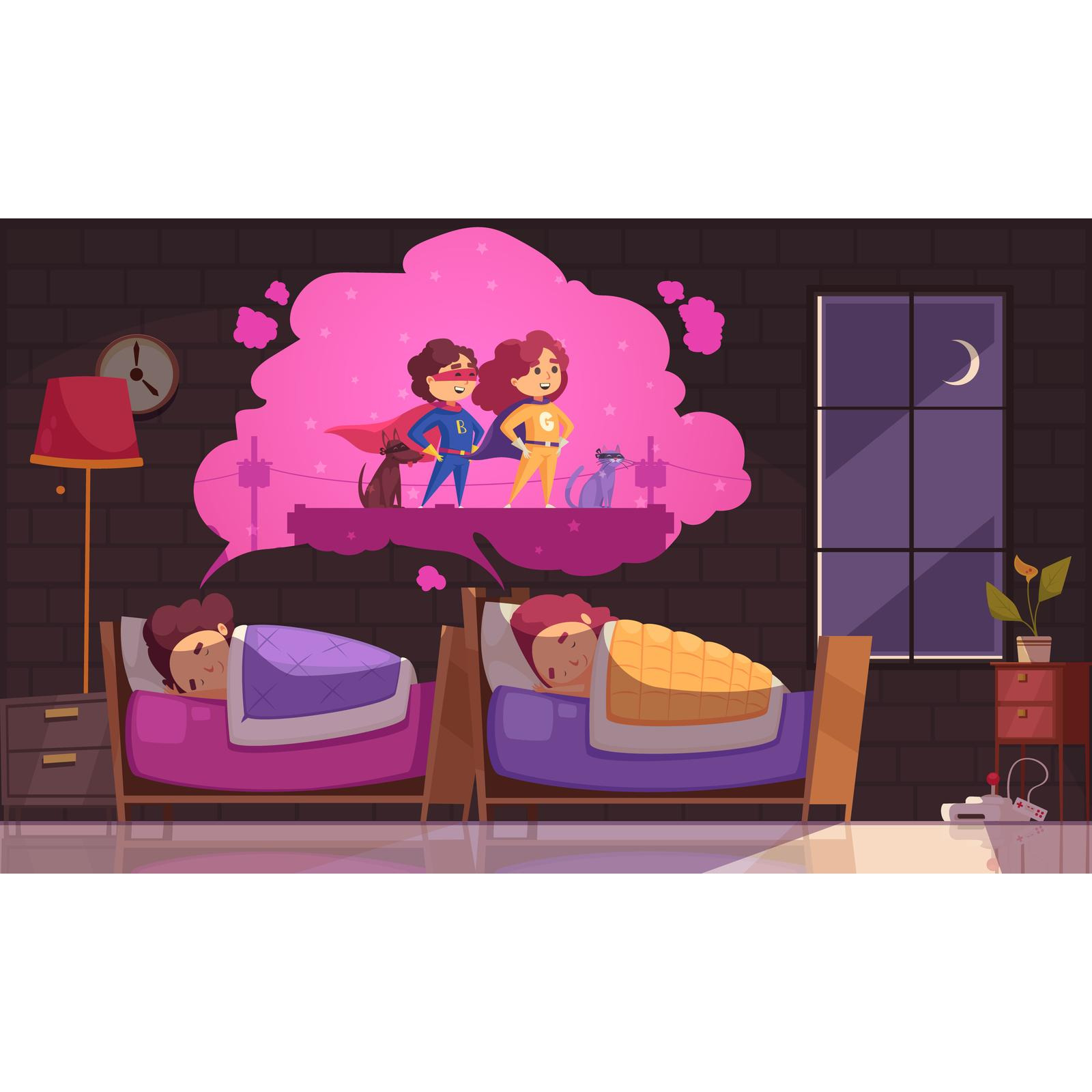 Niños soñando héroe 200212610 concepto de ilustración vectorial